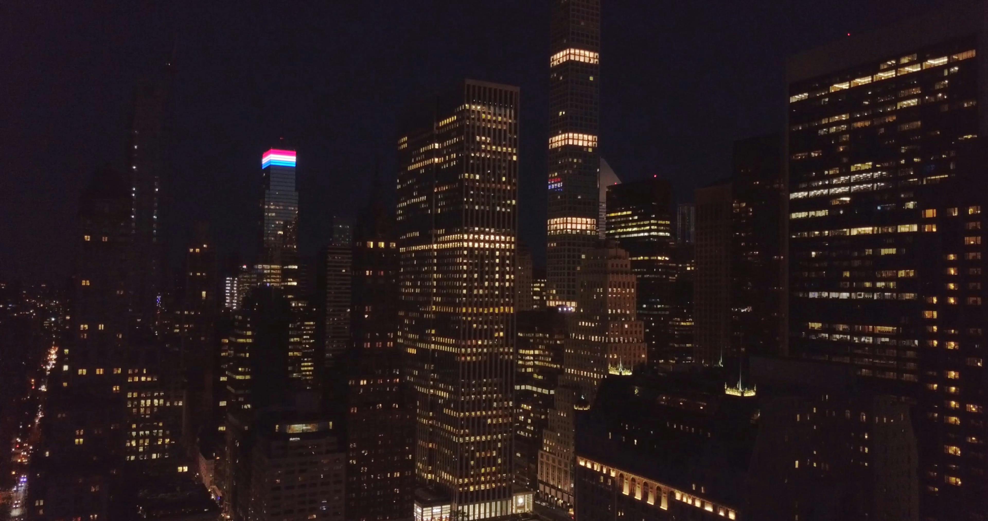 Drone Footage of Buildings at Night Free Stock Video Footage, Royalty ...