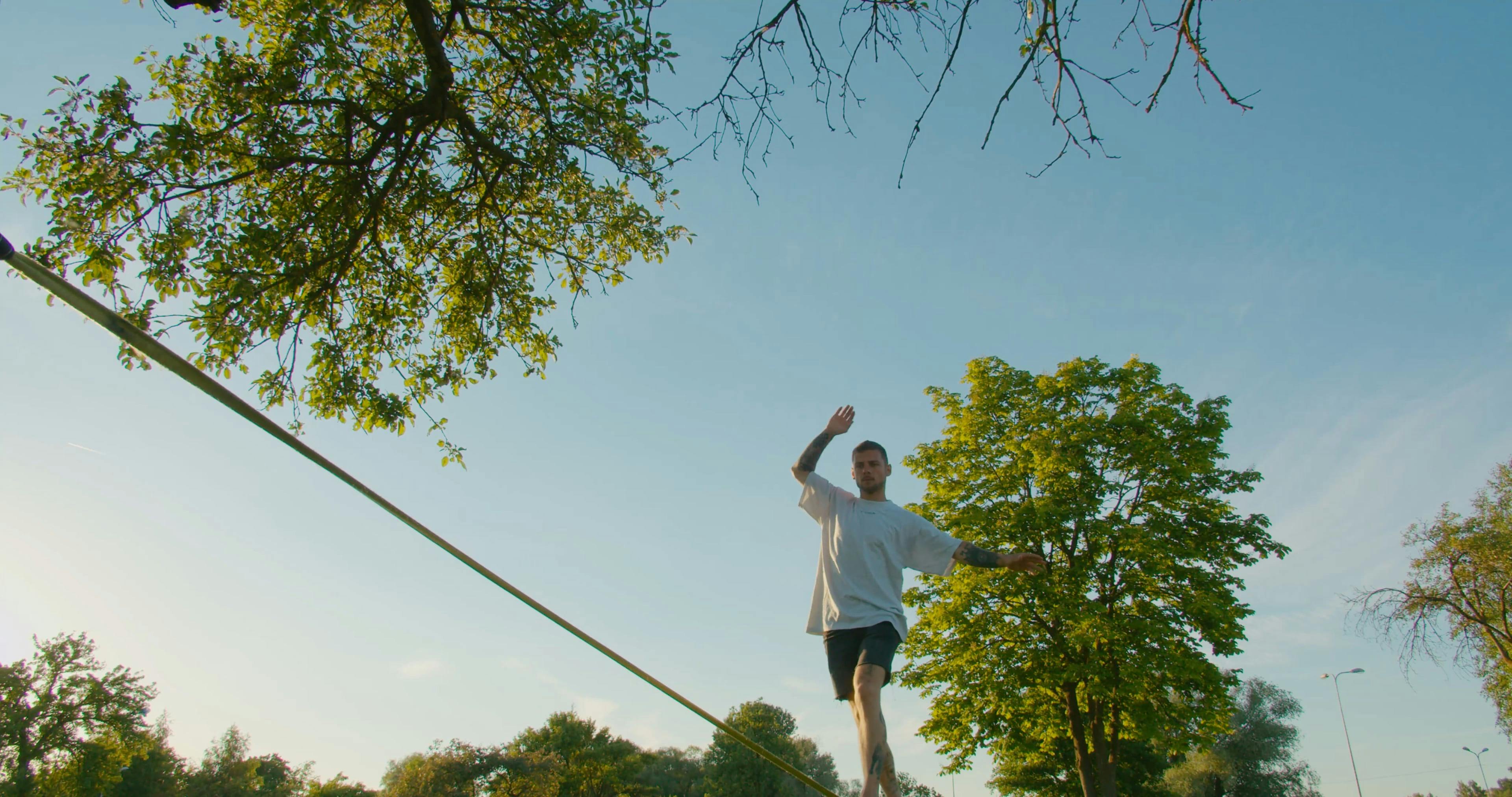 Person Walking Balance Curb Tightrope Videos, Download The BEST Free 4k ...