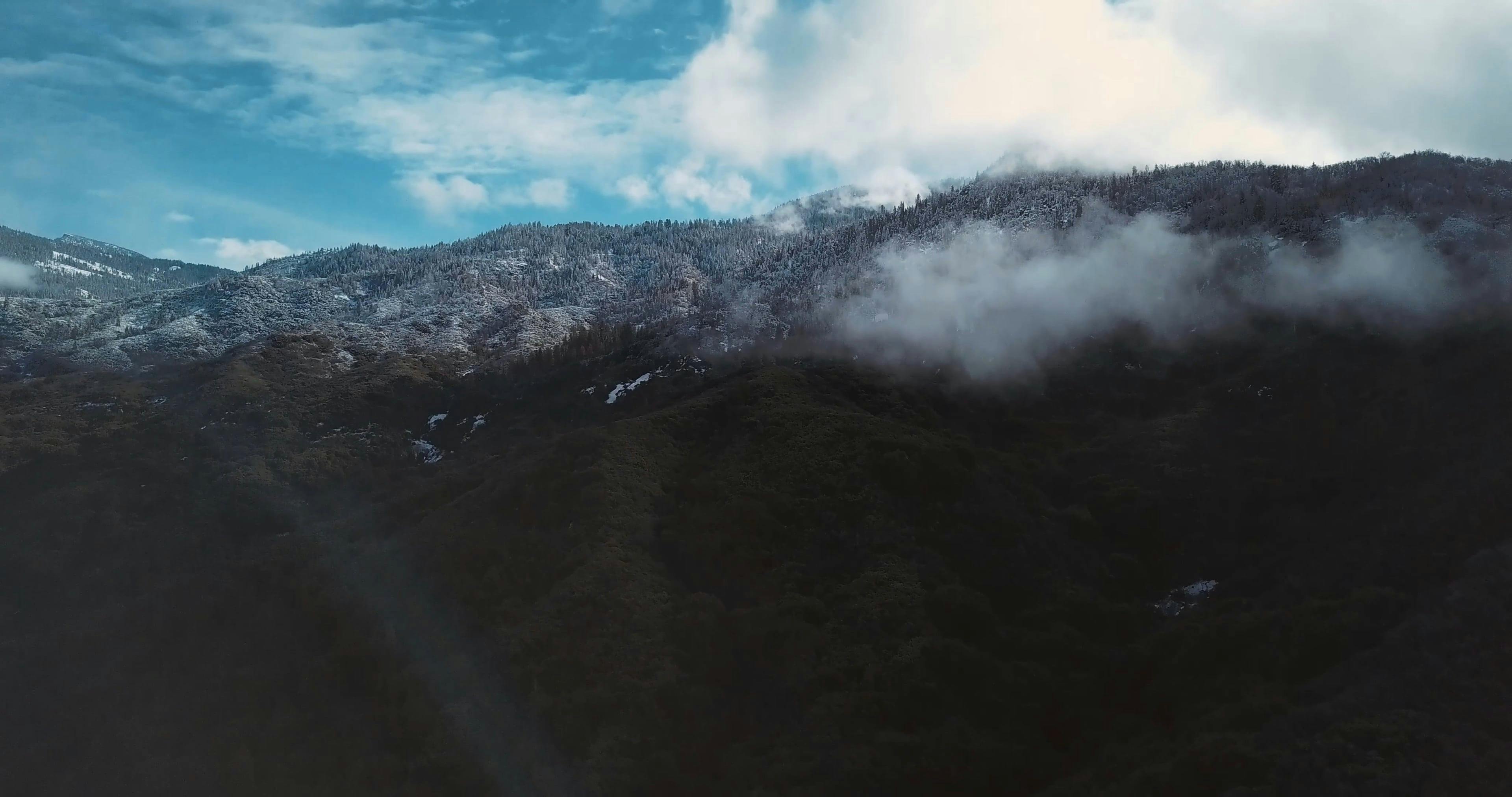 Aerial Footage of the Clouds In a Mountain Free Stock Video Footage ...