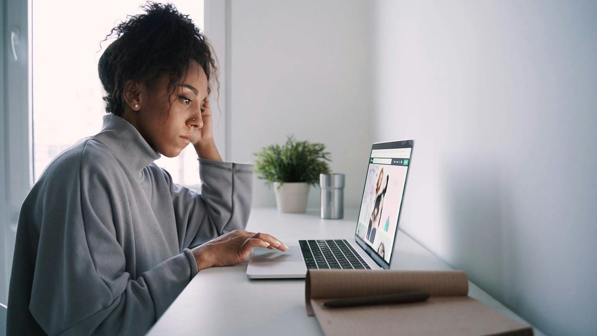 Woman Scrolling On Computer Screen Free Stock Video Footage, Royalty ...