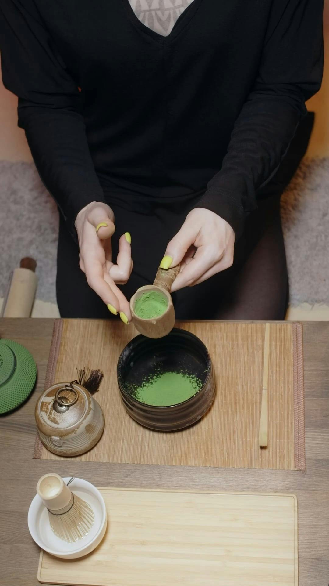 A Person Sifting Matcha at a Table Free Stock Video Footage, Royalty ...