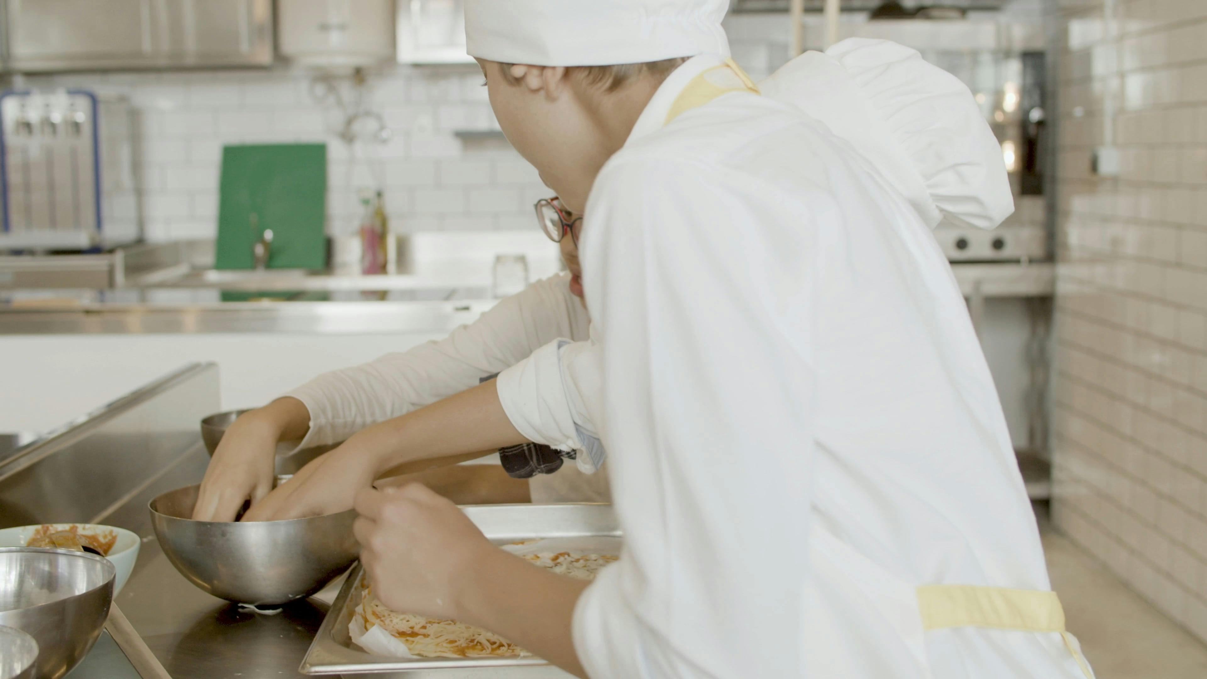 Children Throwing Cheese on Pizza Free Stock Video Footage, Royalty ...