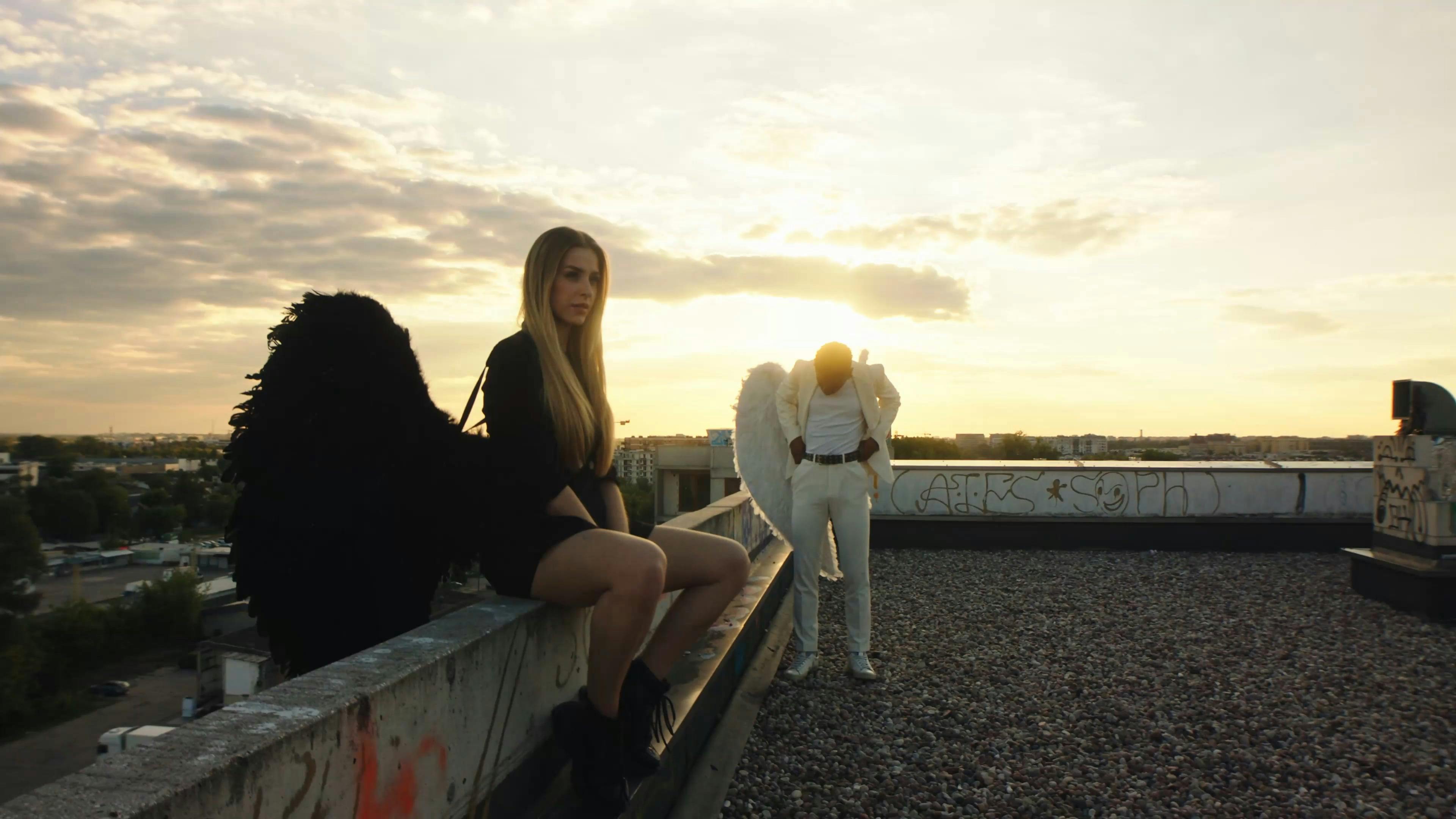 Angels Posing on the Rooftop Ledge Free Stock Video Footage, Royalty ...
