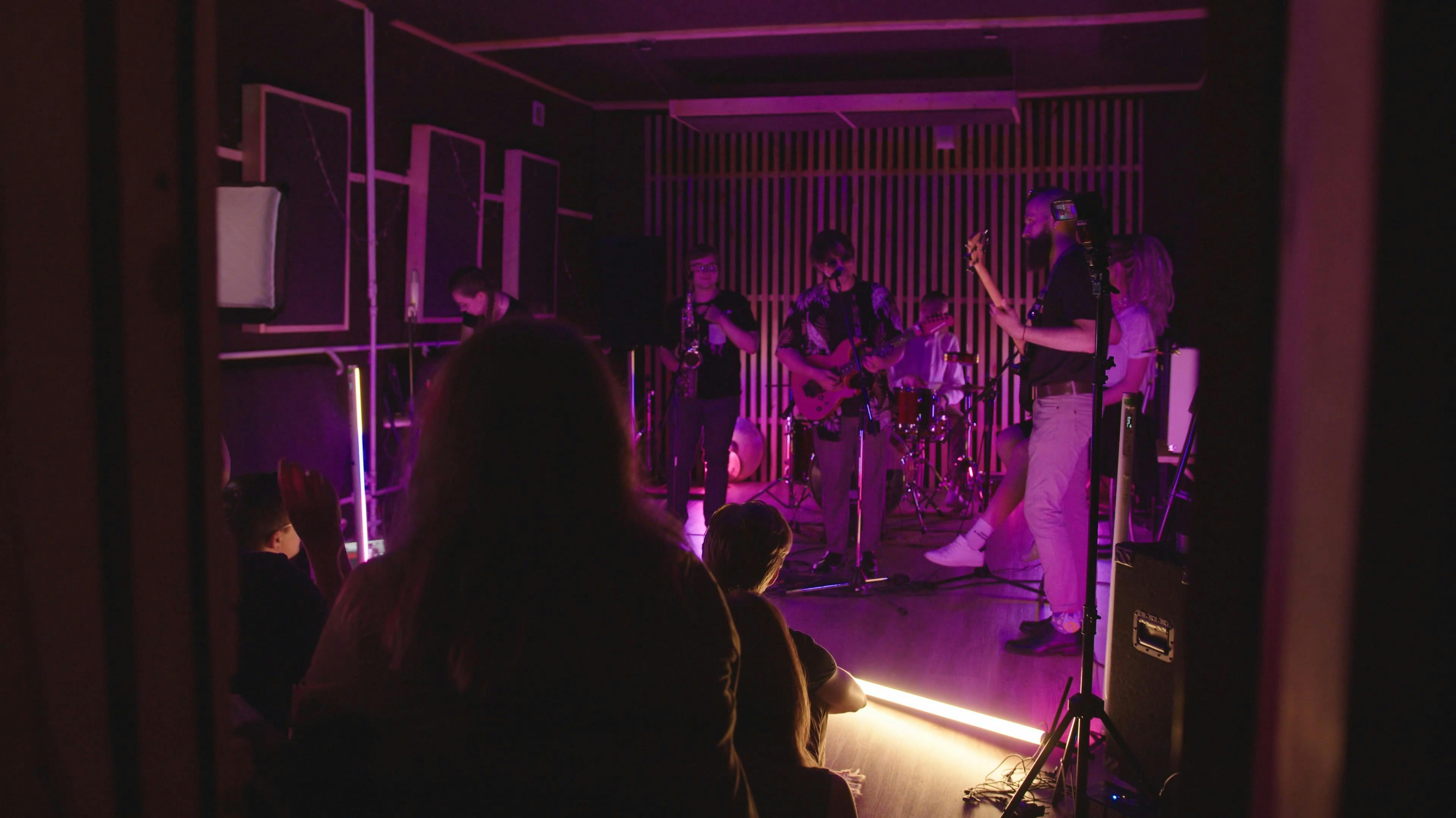 Aerial View Of People Watching A Concert Free Stock Video Footage ...