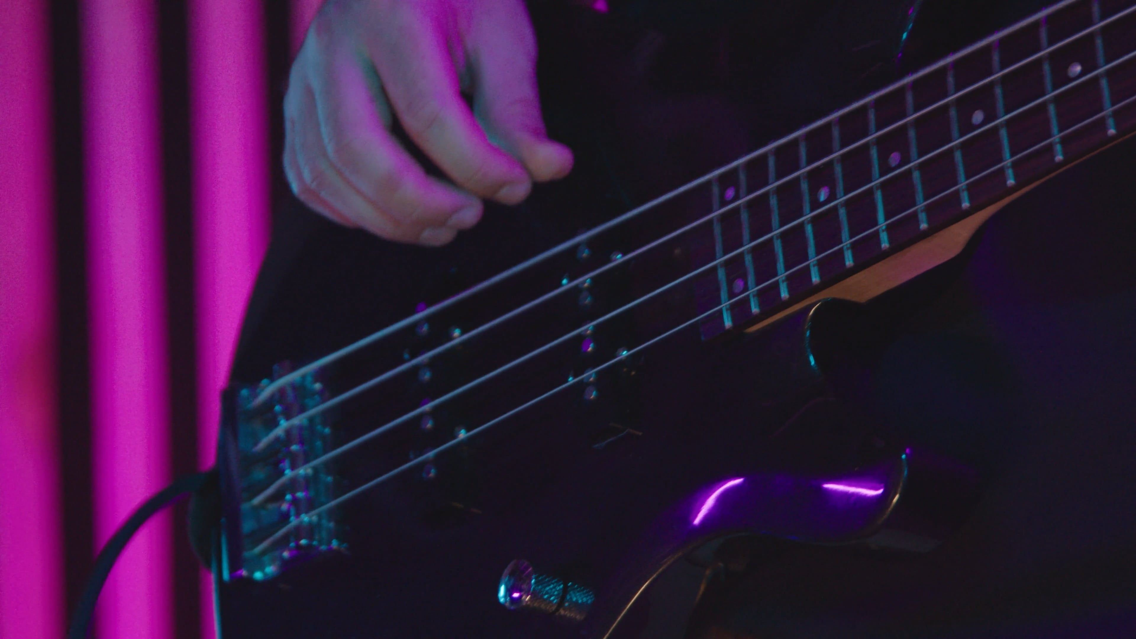 Musician Playing the Bass in a Show Free Stock Video Footage, Royalty ...