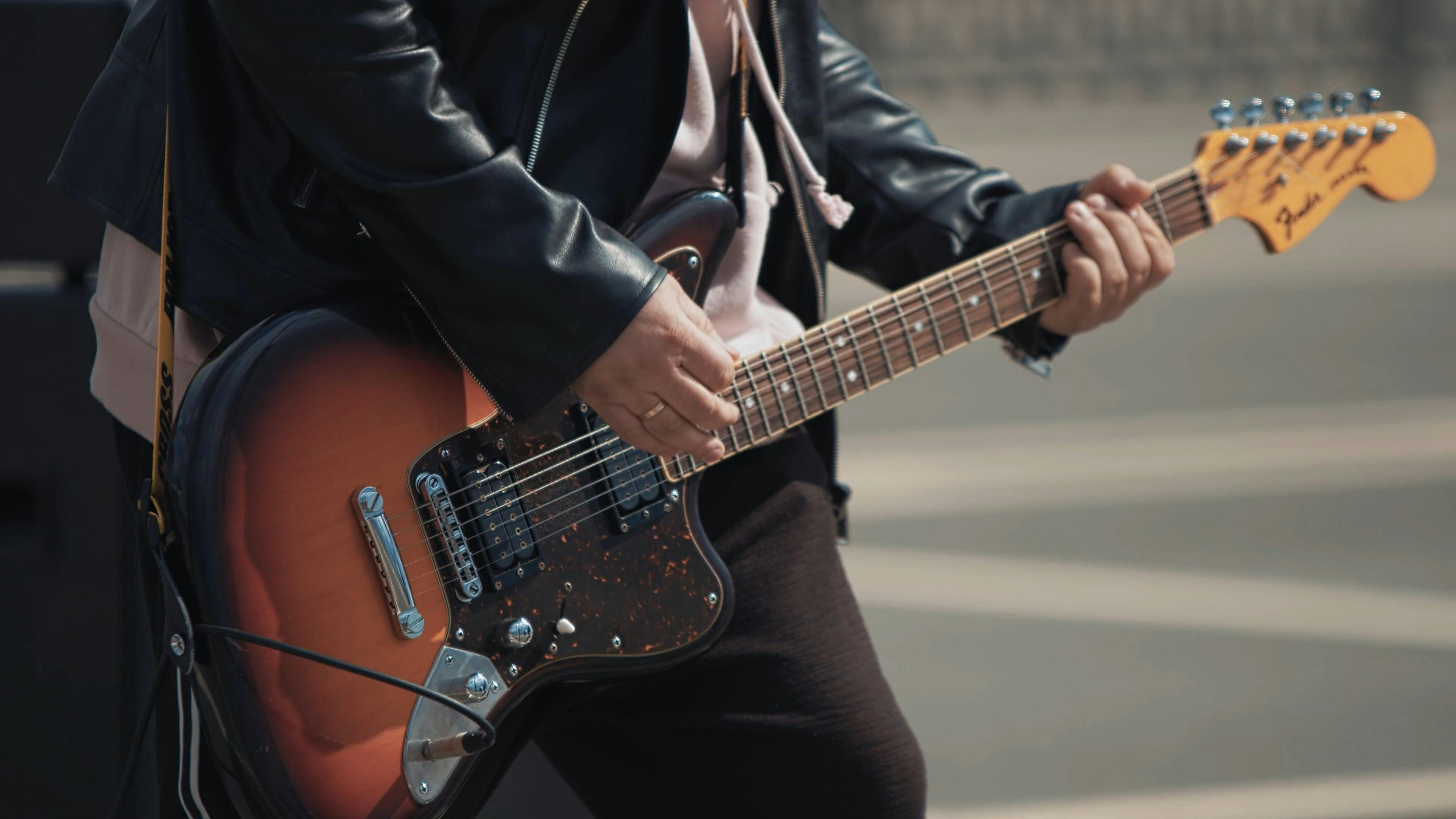 Close-up Footage Of A Hand Strumming The Guitar Strings Free Stock ...
