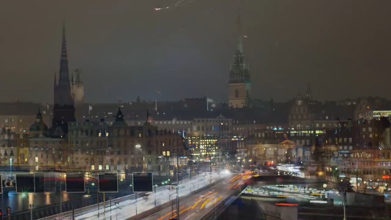 Timelapse of Stockholm at Night · Free Stock Video