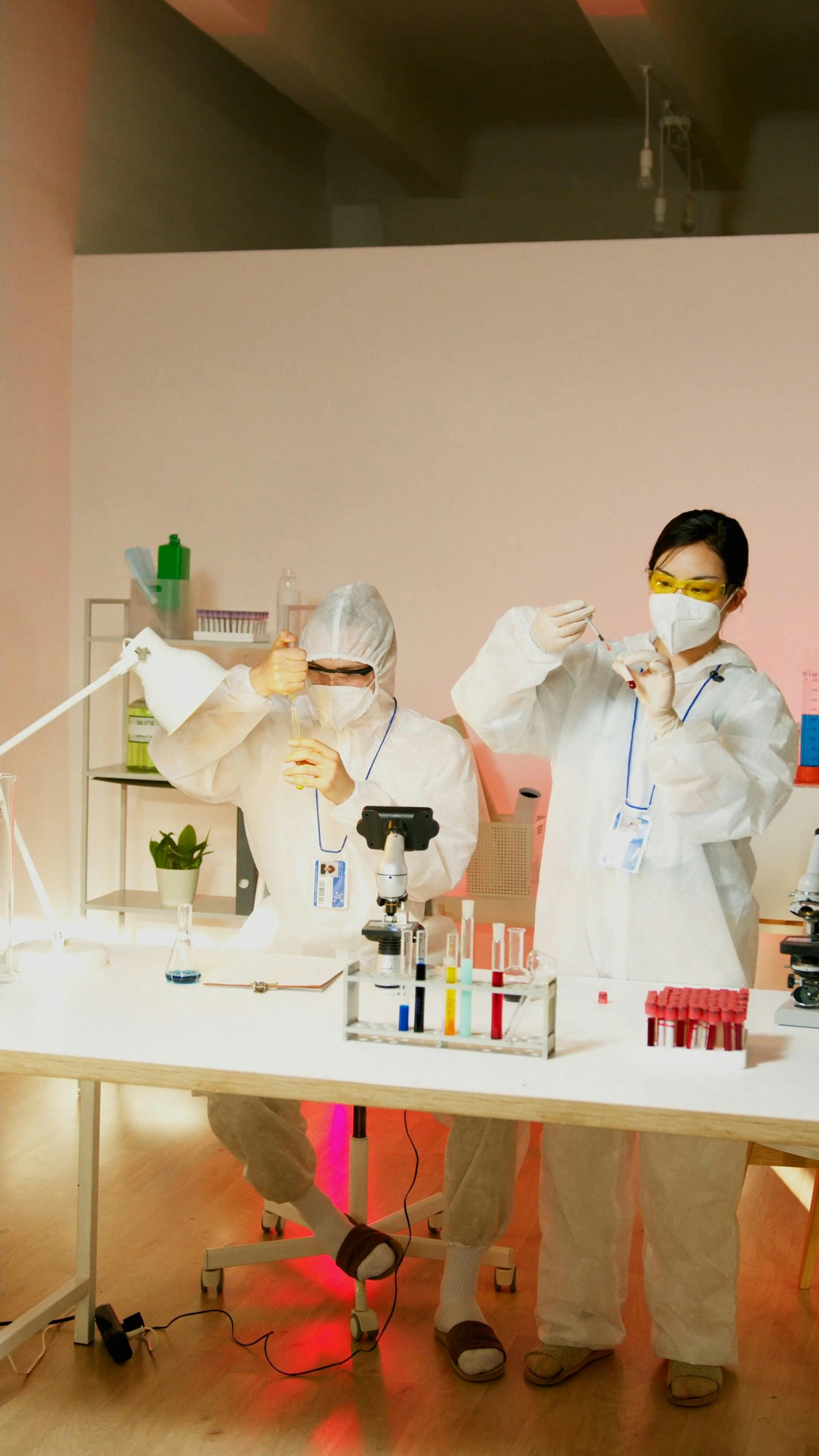 Scientists Working inside a Laboratory · Free Stock Video