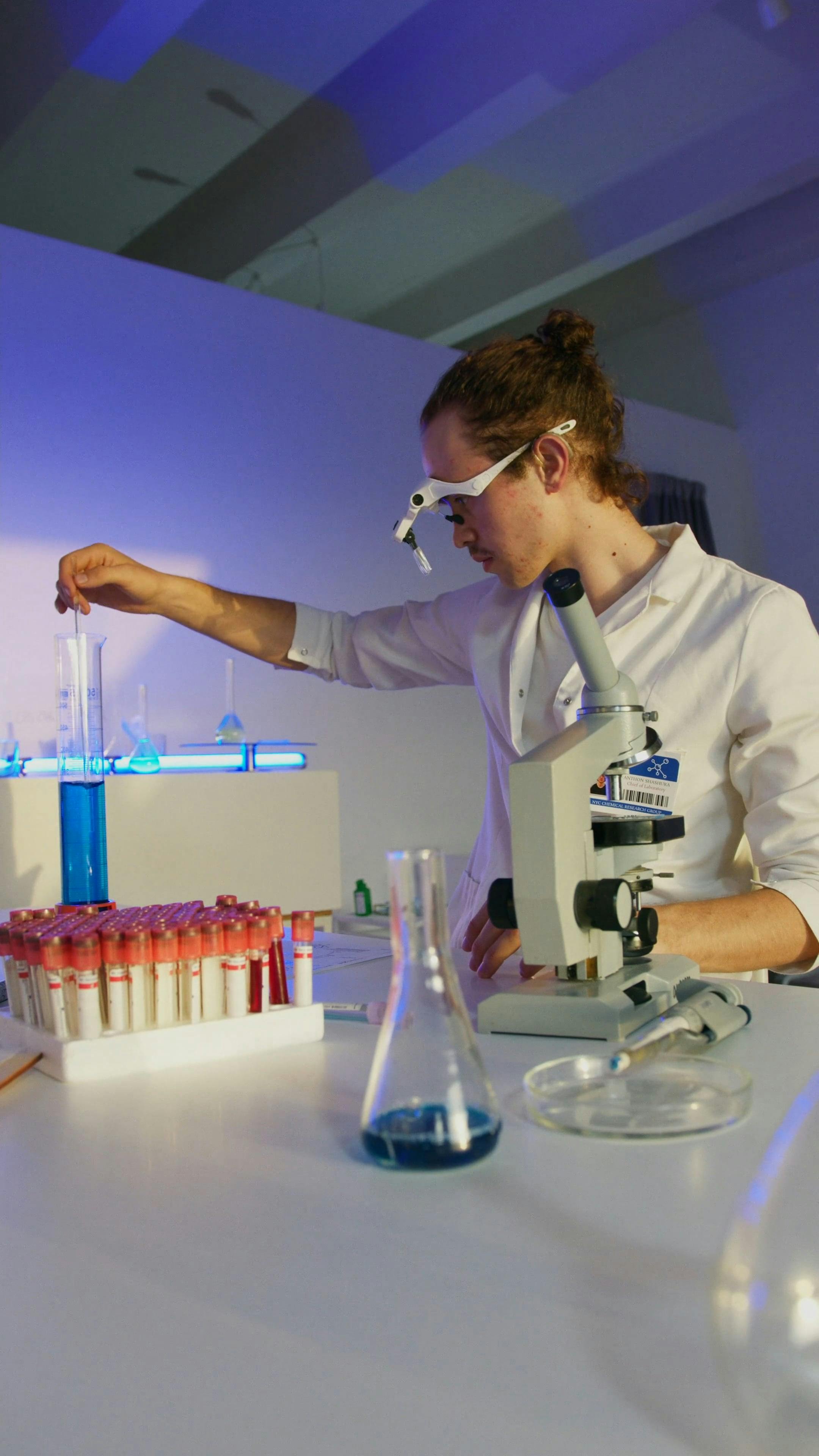 Footage Of Mixing Chemical In The Laboratory · Free Stock Video