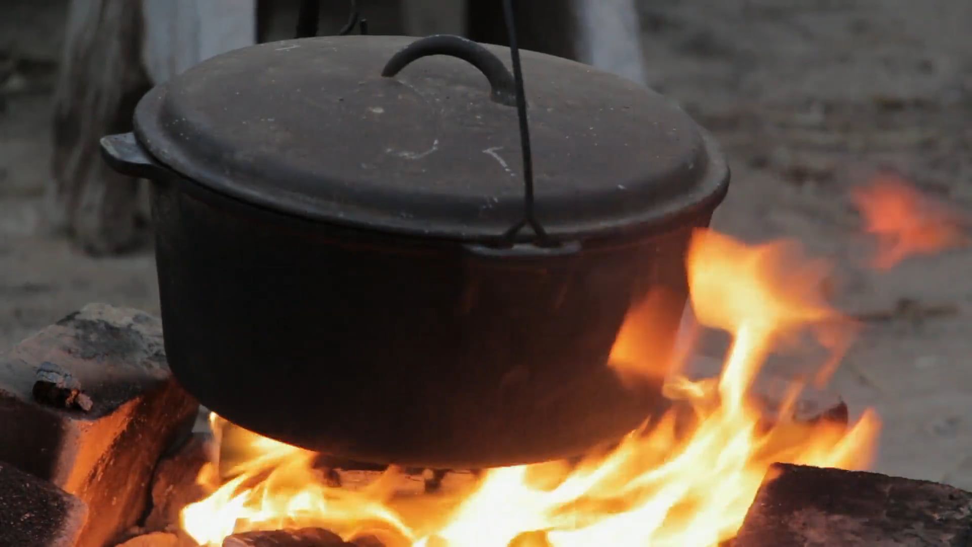 Black Pot On Fire · Free Stock Video