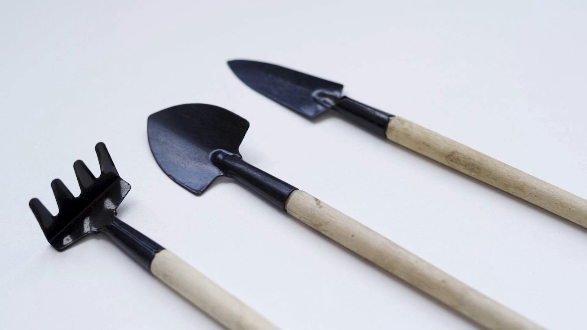 Various Garden Tools with Wooden Handles · Free Stock Video