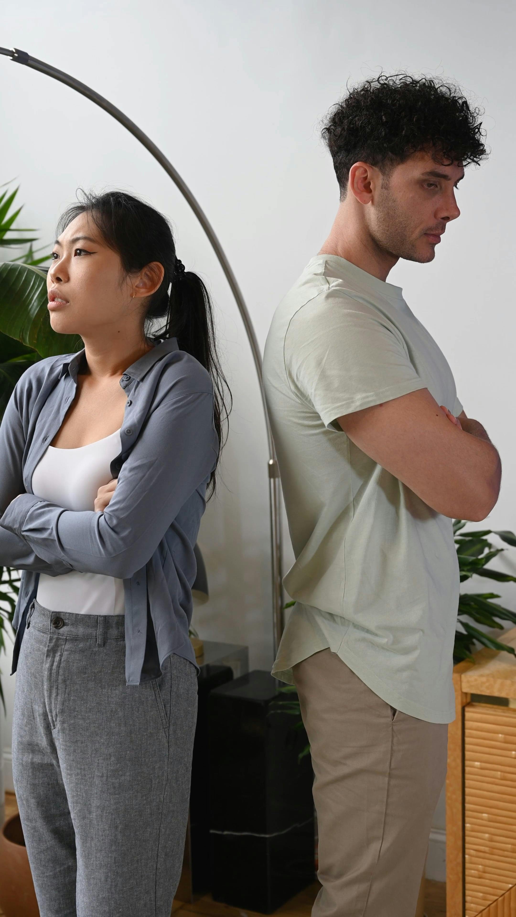 A Couple with Backs Turned on each other · Free Stock Video