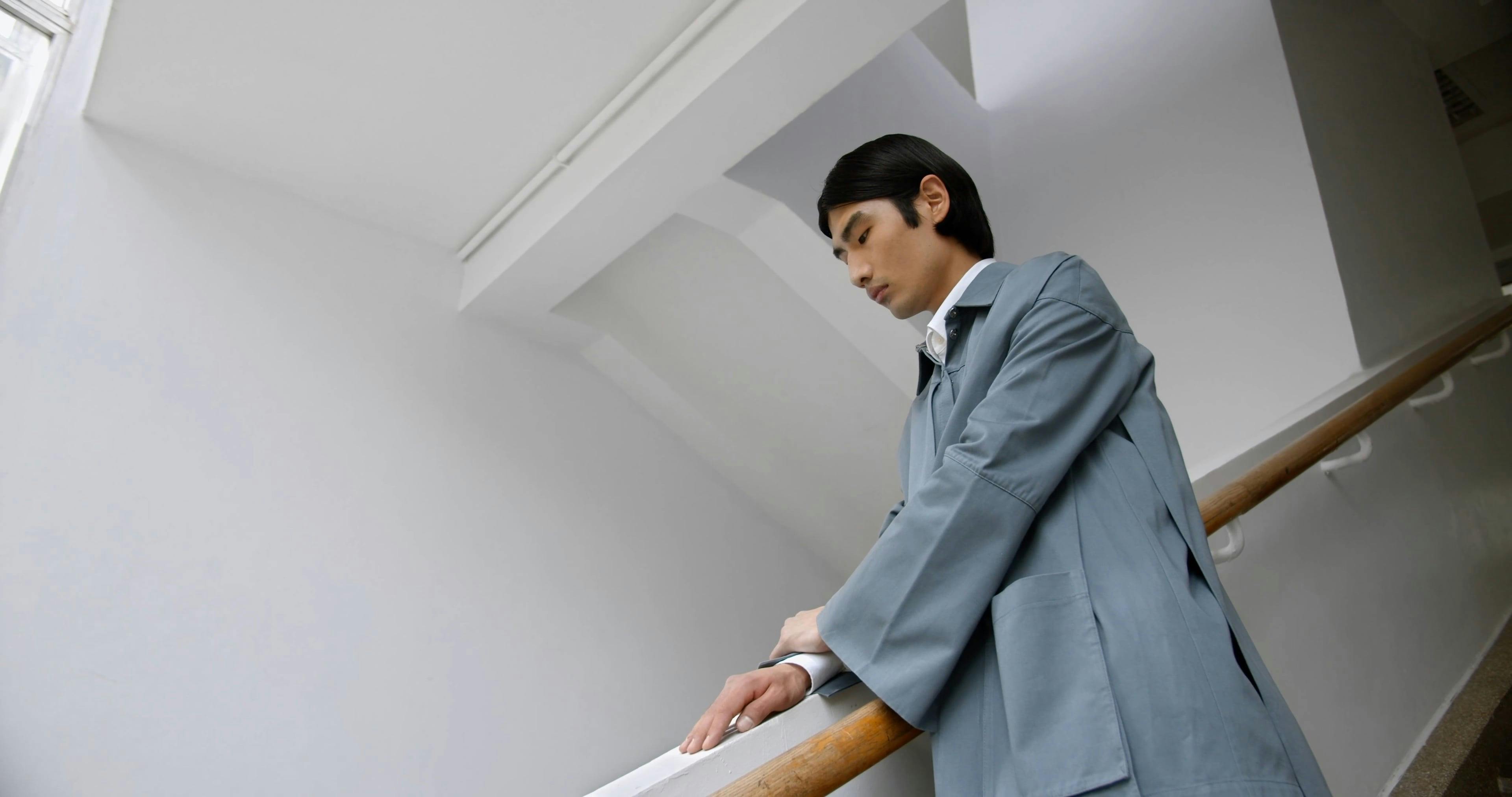 A Man Walking Up the Stairs · Free Stock Video