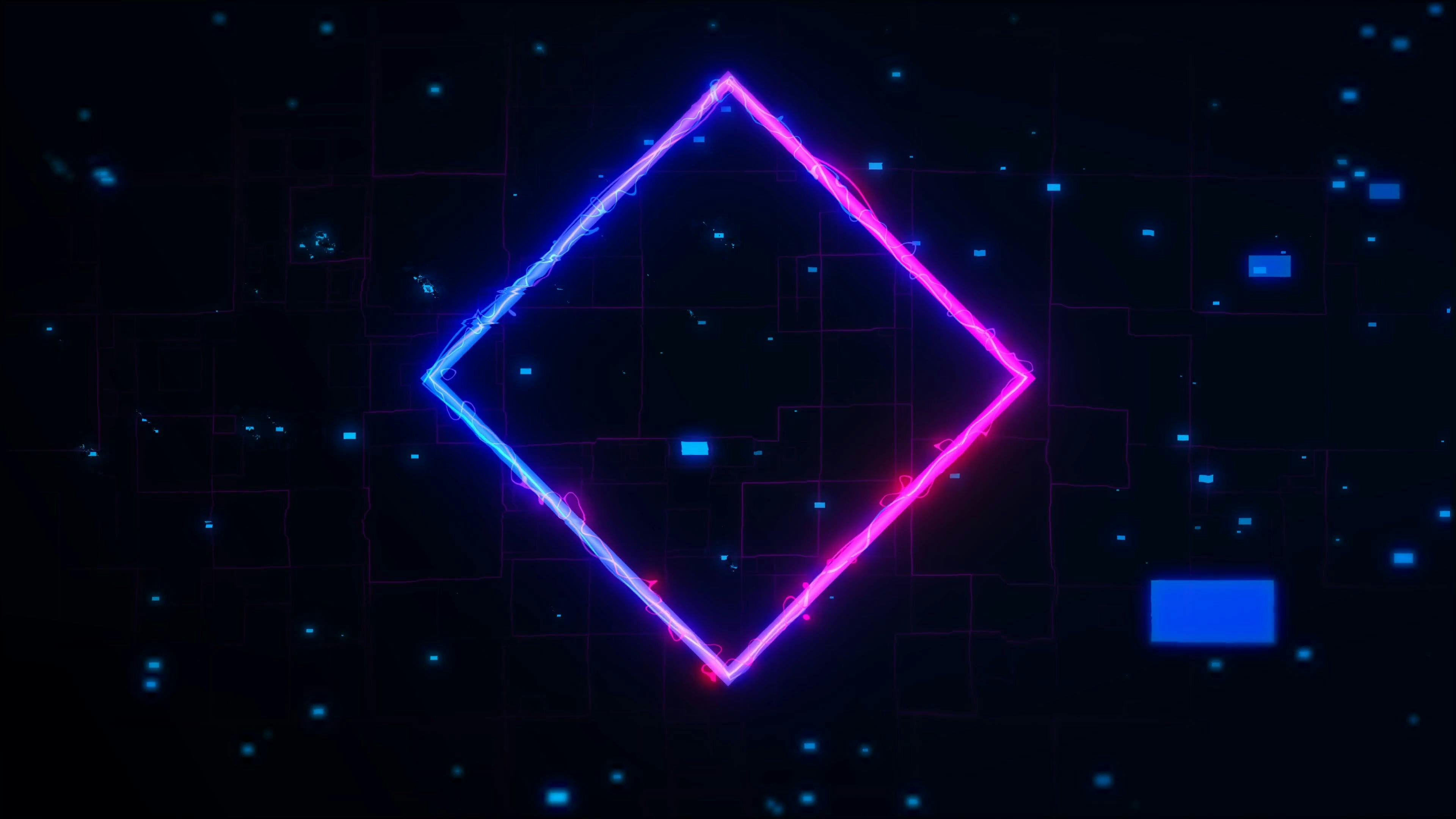 Neon blue square with stars on it Free Stock Video Footage, Royalty ...