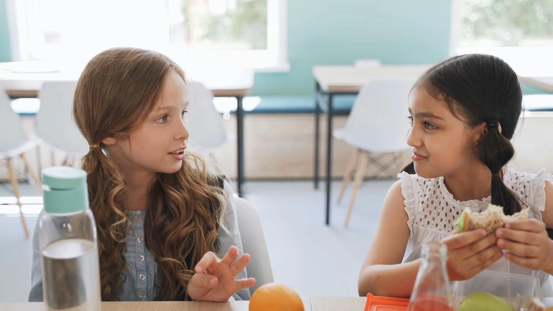 Kids Talking while Eating at the Table Free Stock Video Footage ...
