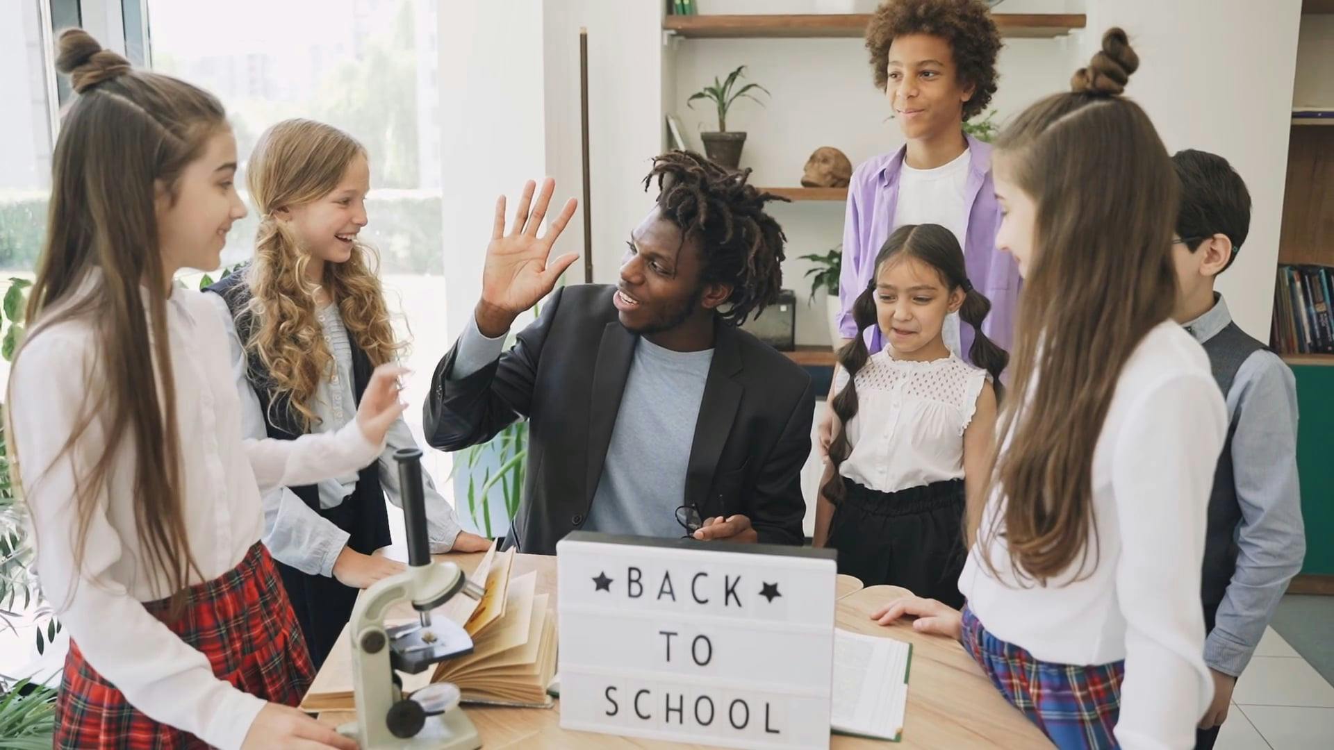 Teacher High Five with Students Free Stock Video Footage, Royalty-Free ...