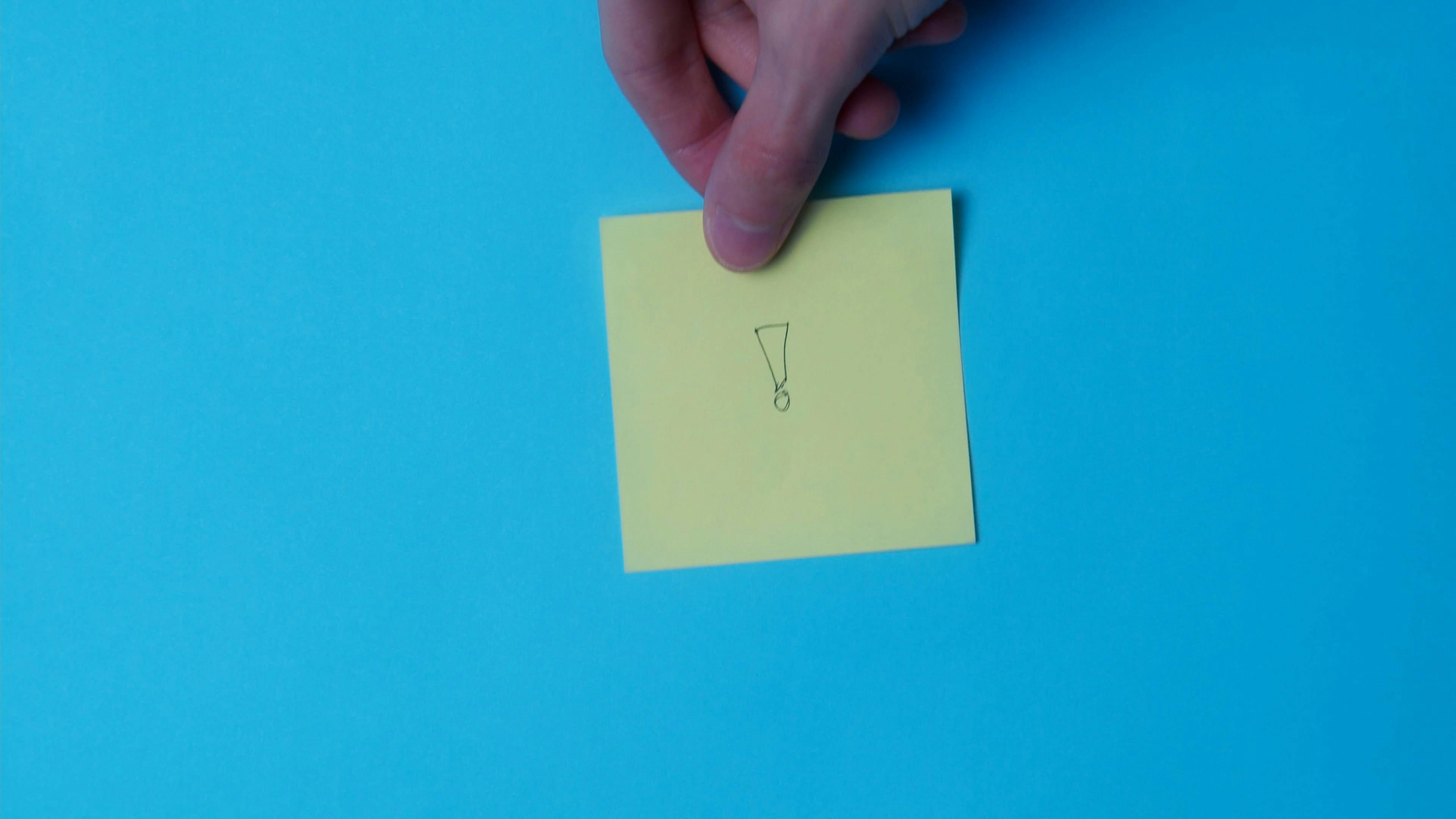 A Sticky Note With an Exclamation Point Free Stock Video Footage ...