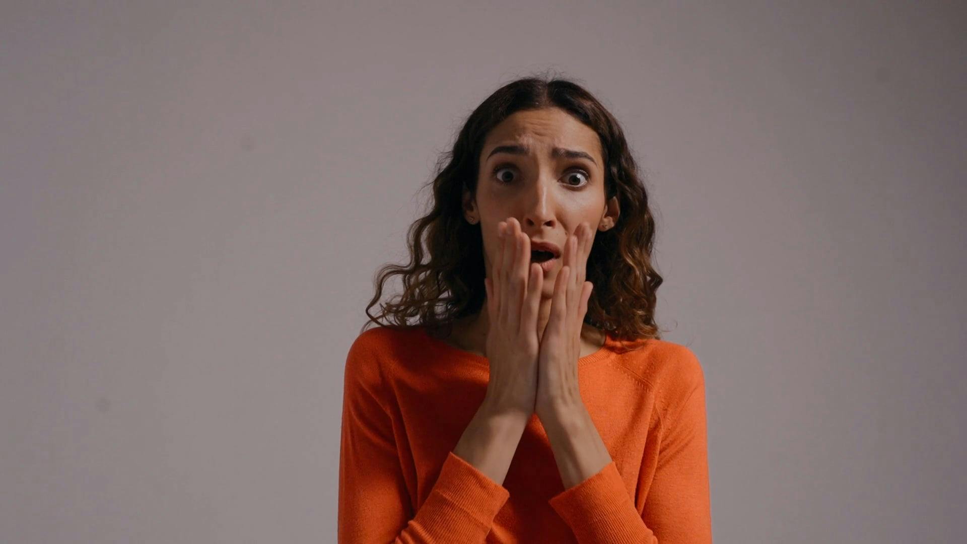 Shocked Woman Looking at the Camera · Free Stock Video