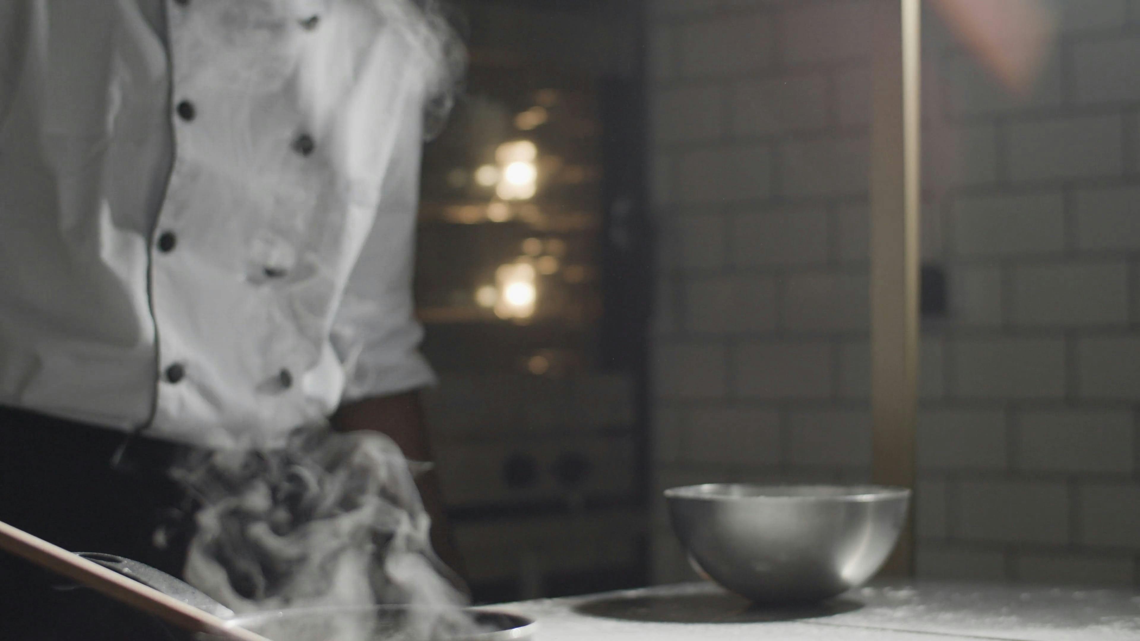 A Chef Shaking Off Flour Dust from It's Hands Free Stock Video Footage ...