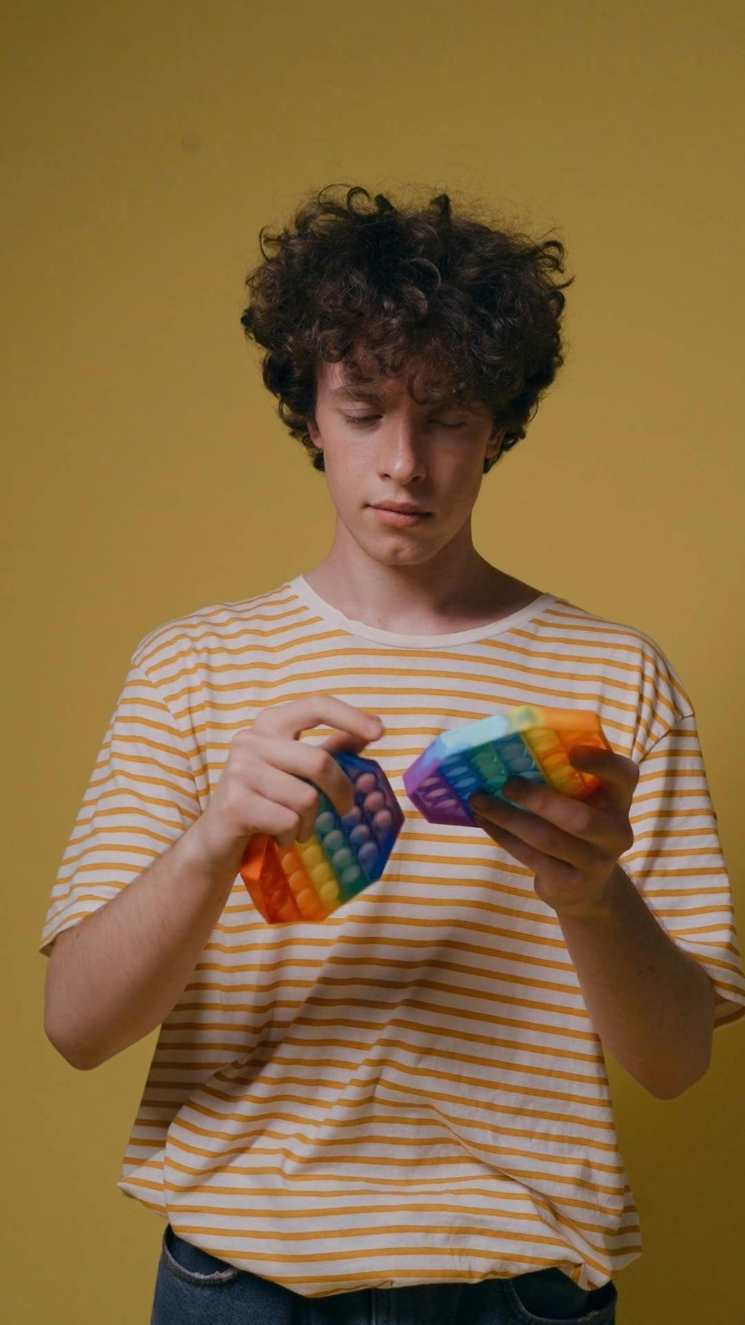 A Man Playing with Fidget Popping Toy Free Stock Video Footage, Royalty ...