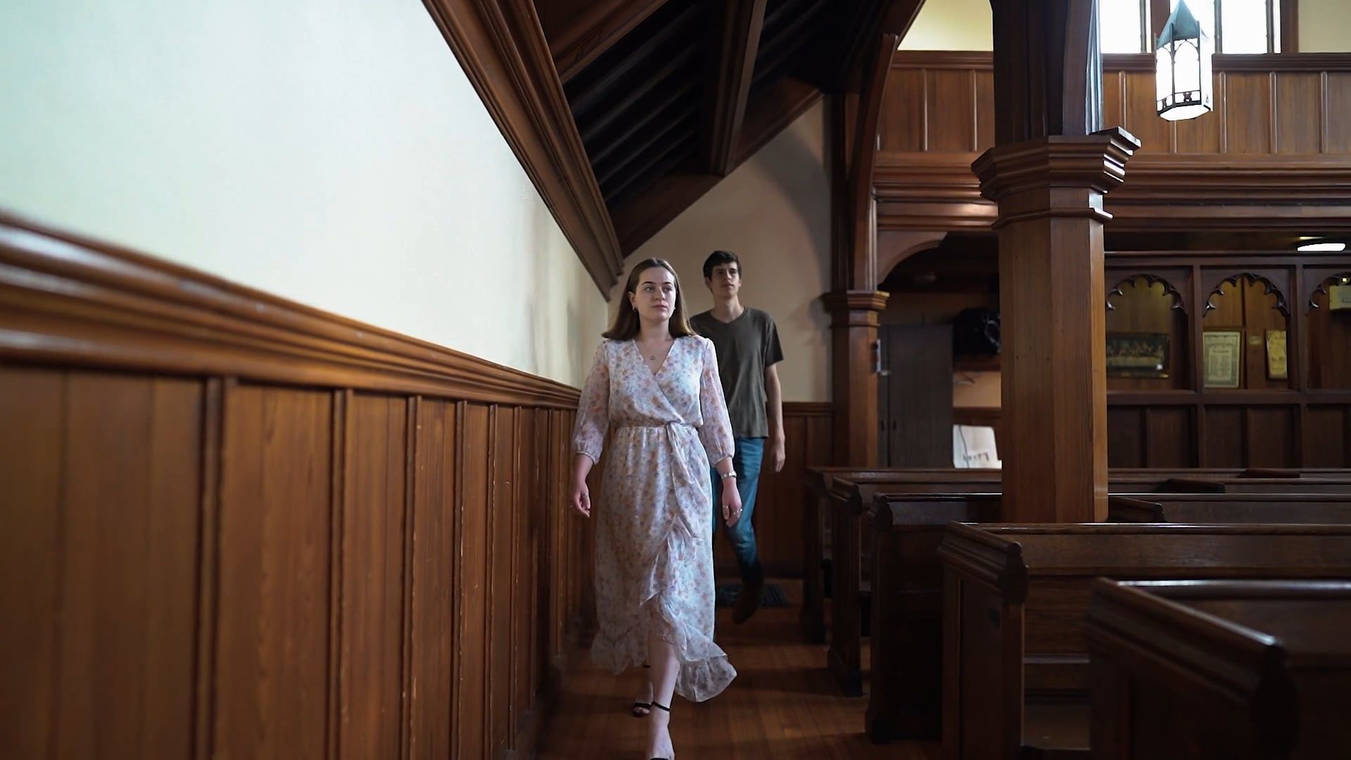 A Man ad a Woman Walking Inside the Church Free Stock Video Footage ...