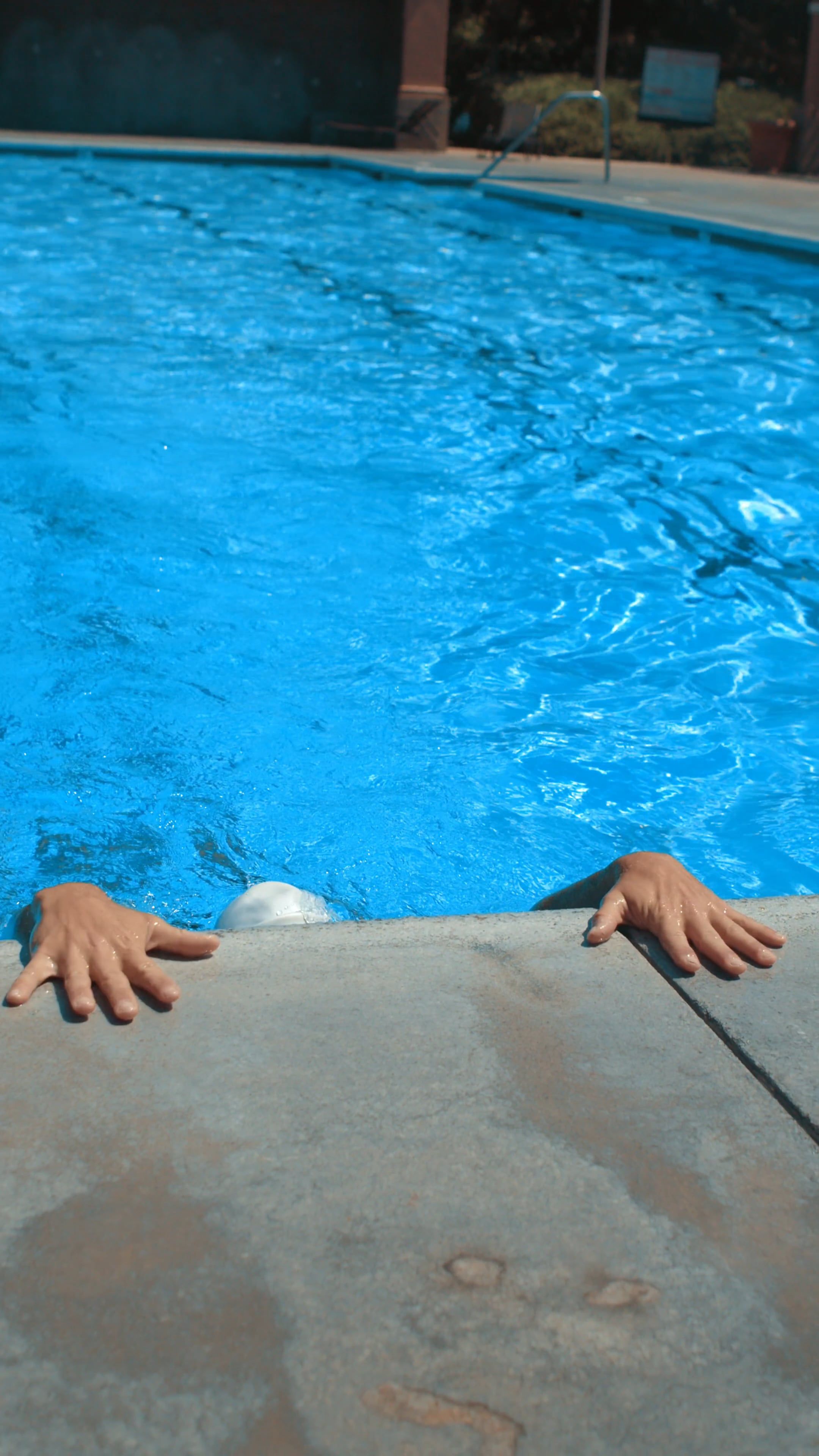 A Man Getting Out of the Pool while Wearing His Swimming Trunks Free ...