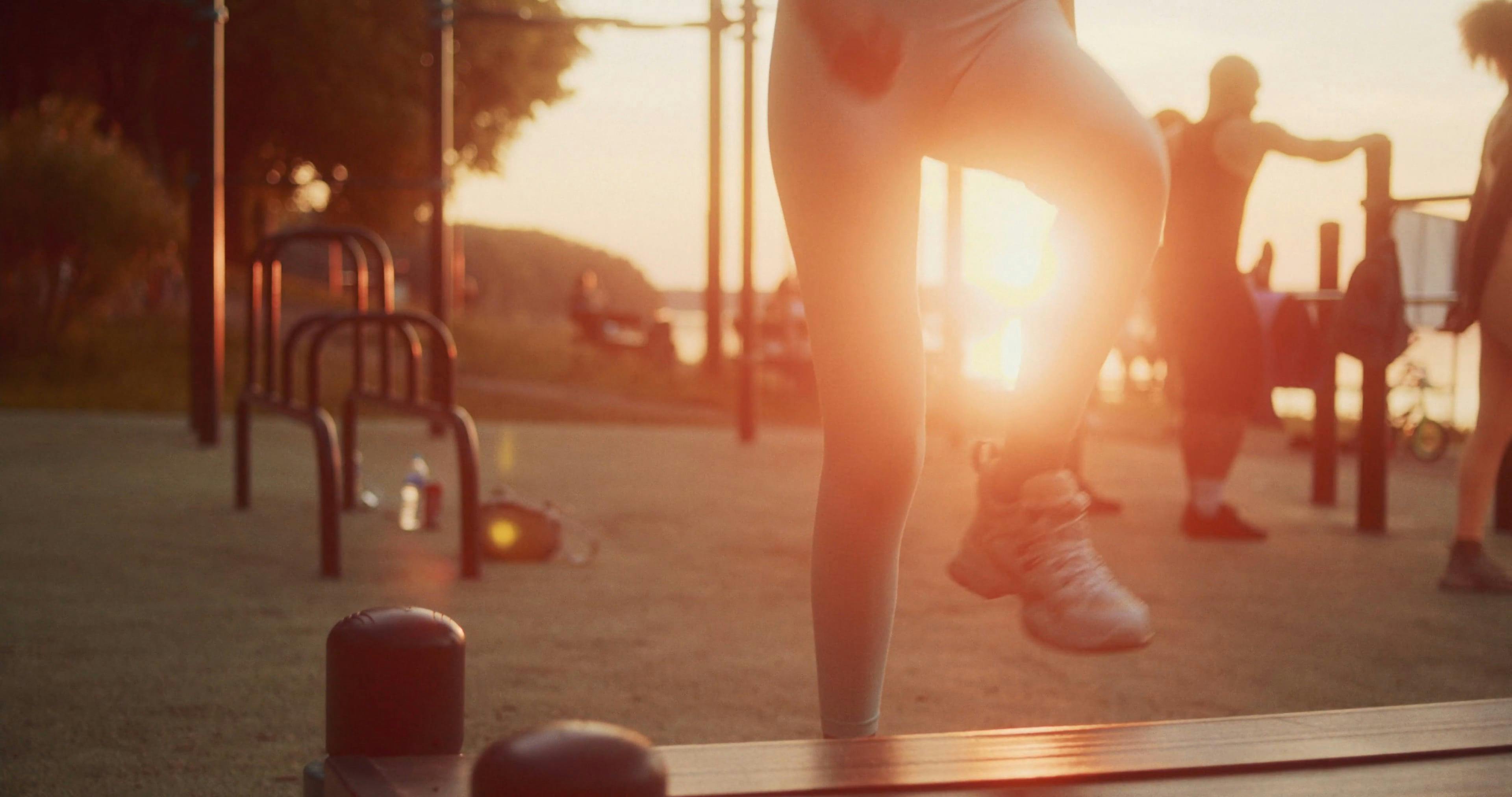 A Woman Doing a Bench Step Up Exercise Free Stock Video Footage ...