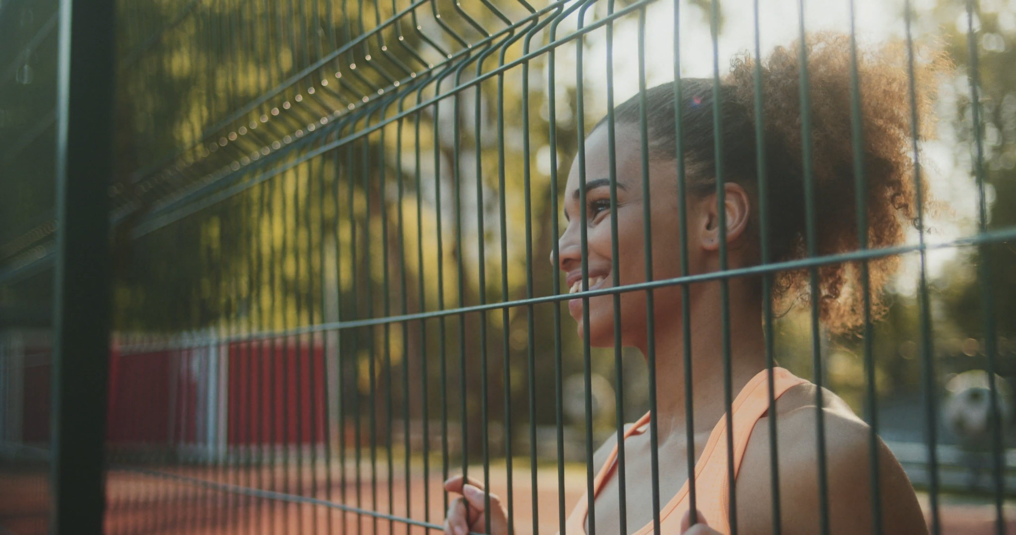 Man and Woman Kissing Each Other Through the Fence Free Stock Video ...