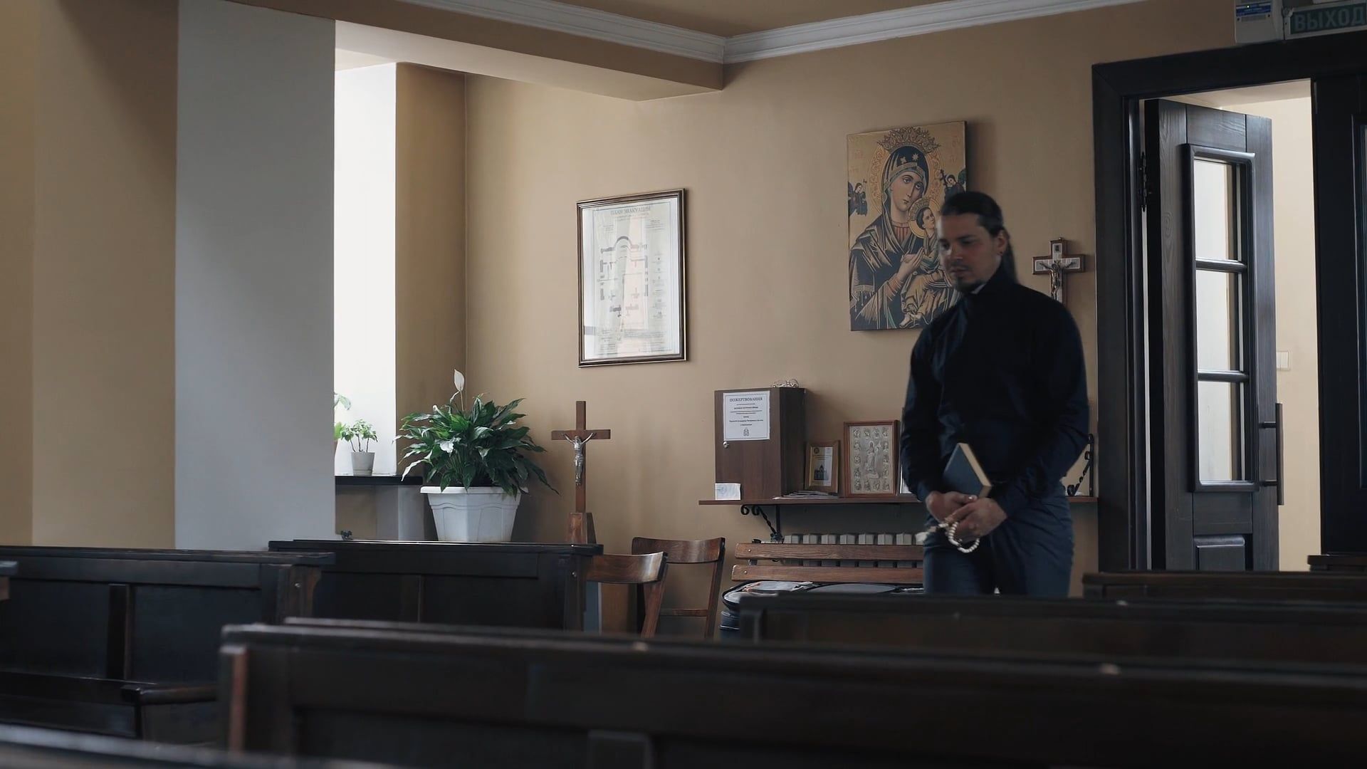 Man Walking Inside a Church Free Stock Video Footage, Royalty-Free 4K ...