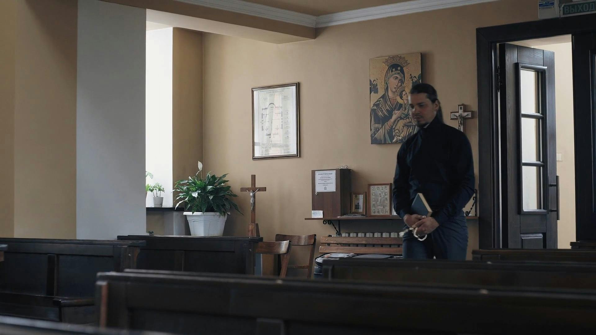 Man Walking Inside a Church · Free Stock Video