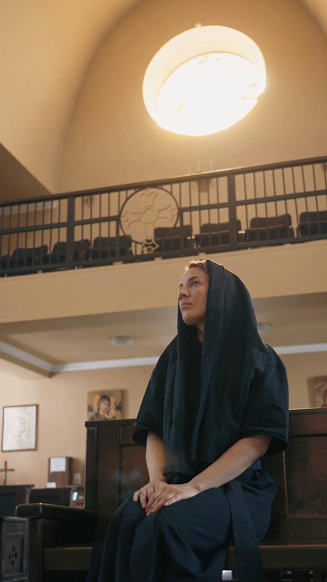 A Woman Sitting on a Pew Free Stock Video Footage, Royalty-Free 4K & HD ...