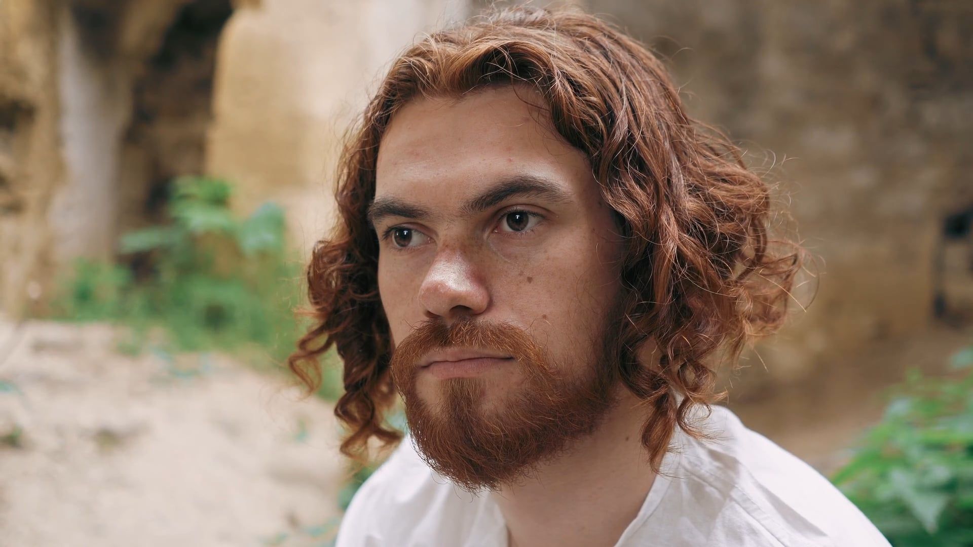 Close up of a Man that Looks Like Jesus Free Stock Video Footage ...