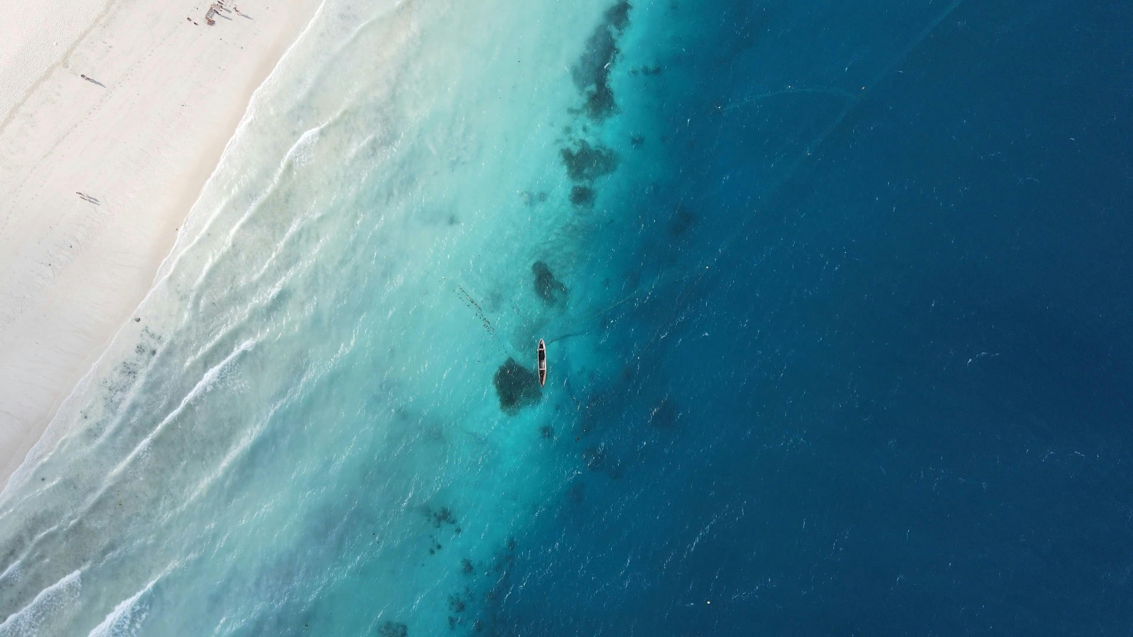 Drone Footage of a Boat in the Middle of the Ocean Free Stock Video ...