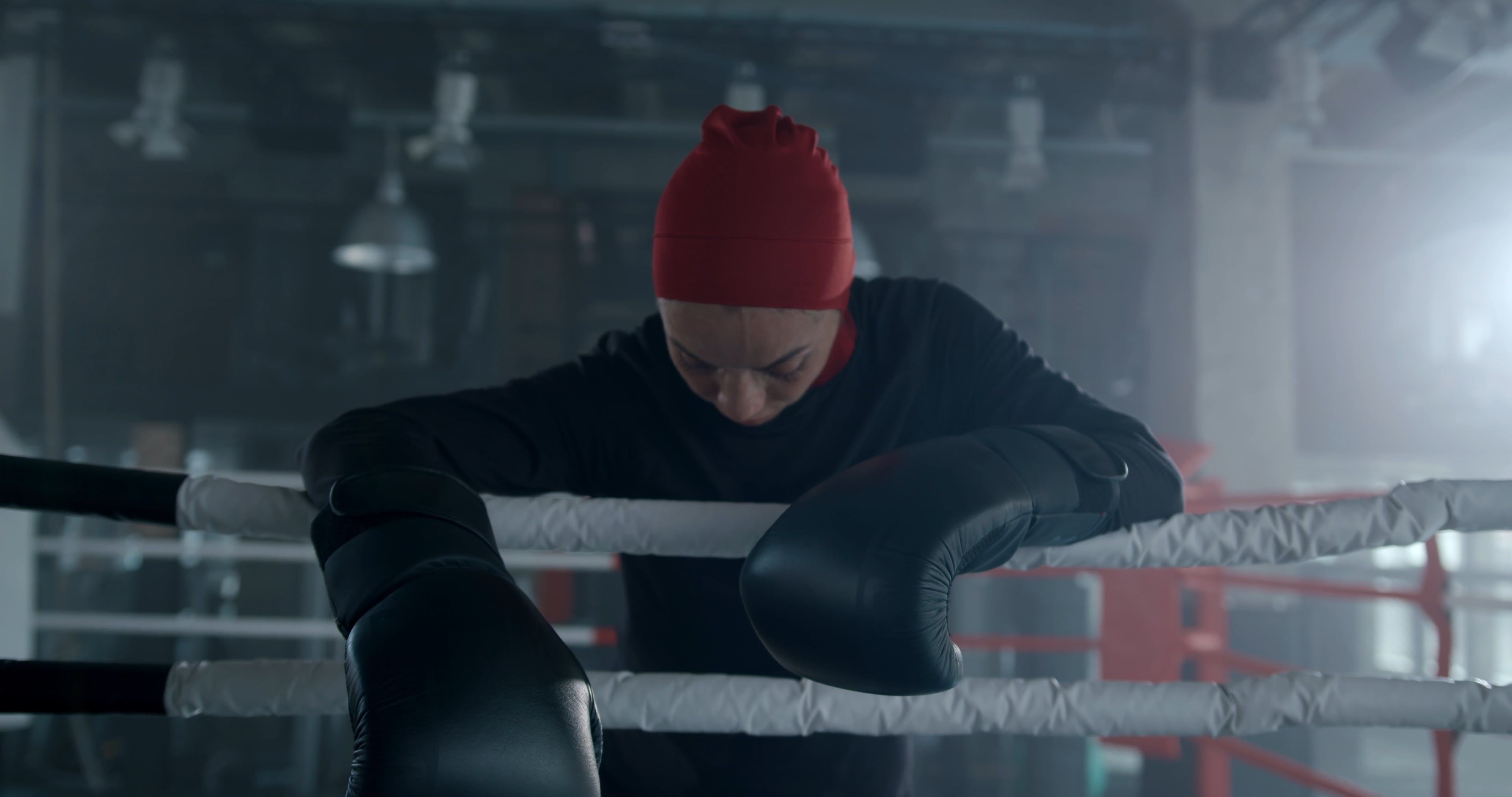 A Tired Female Boxer · Free Stock Video