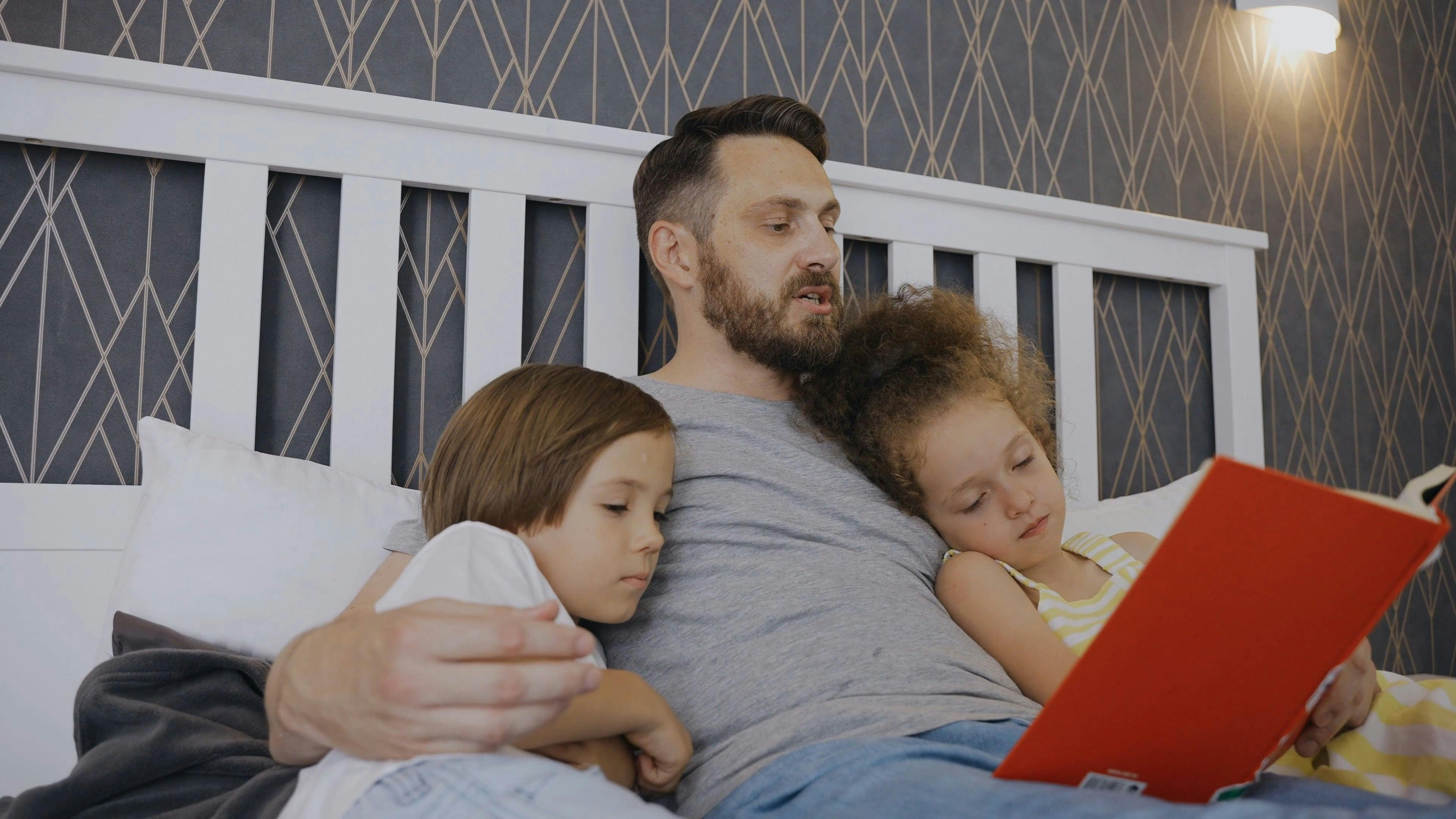 Father Telling Story to His Children · Free Stock Video