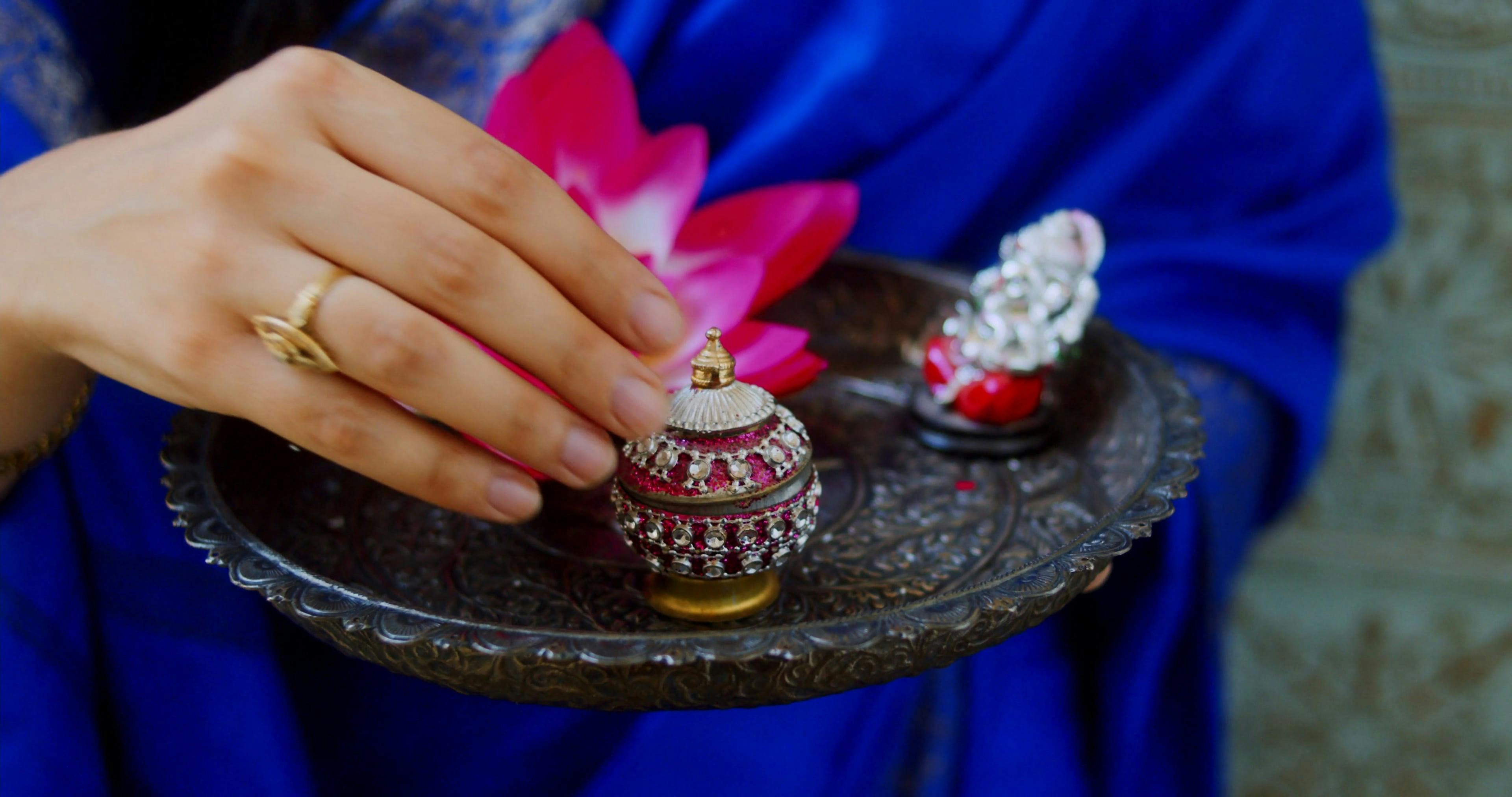 A Woman Dipping her Finger in Sindoor Free Stock Video Footage, Royalty ...