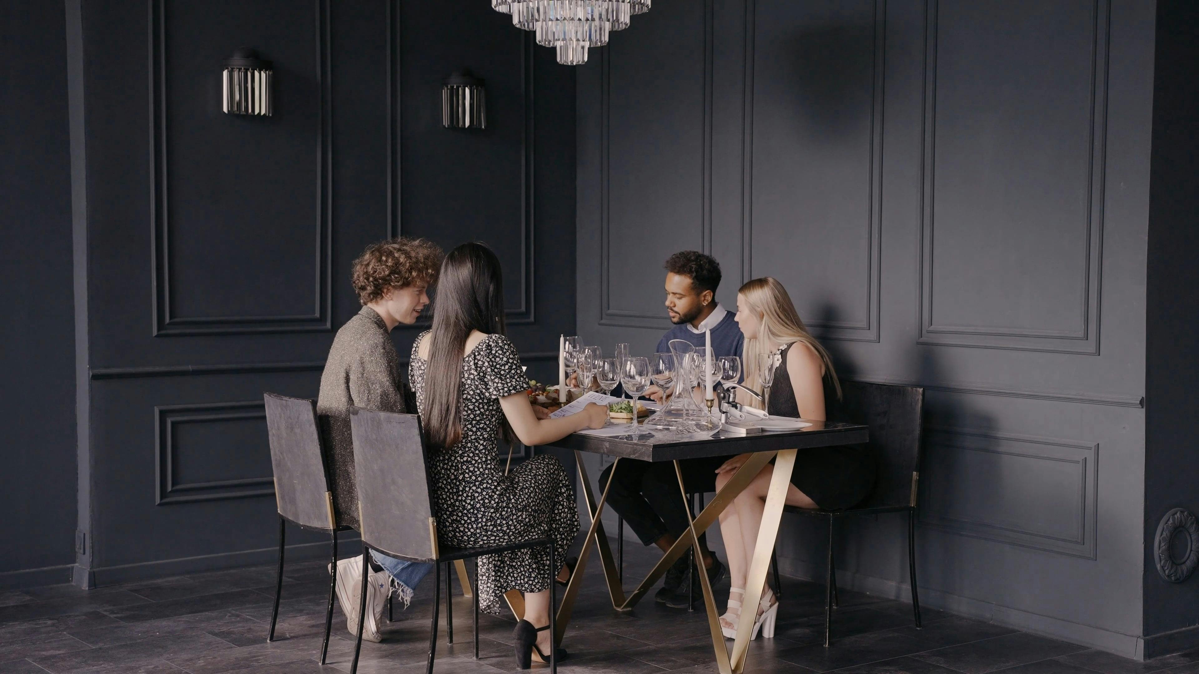 Two Couples Talking with Each Other Free Stock Video Footage, Royalty ...