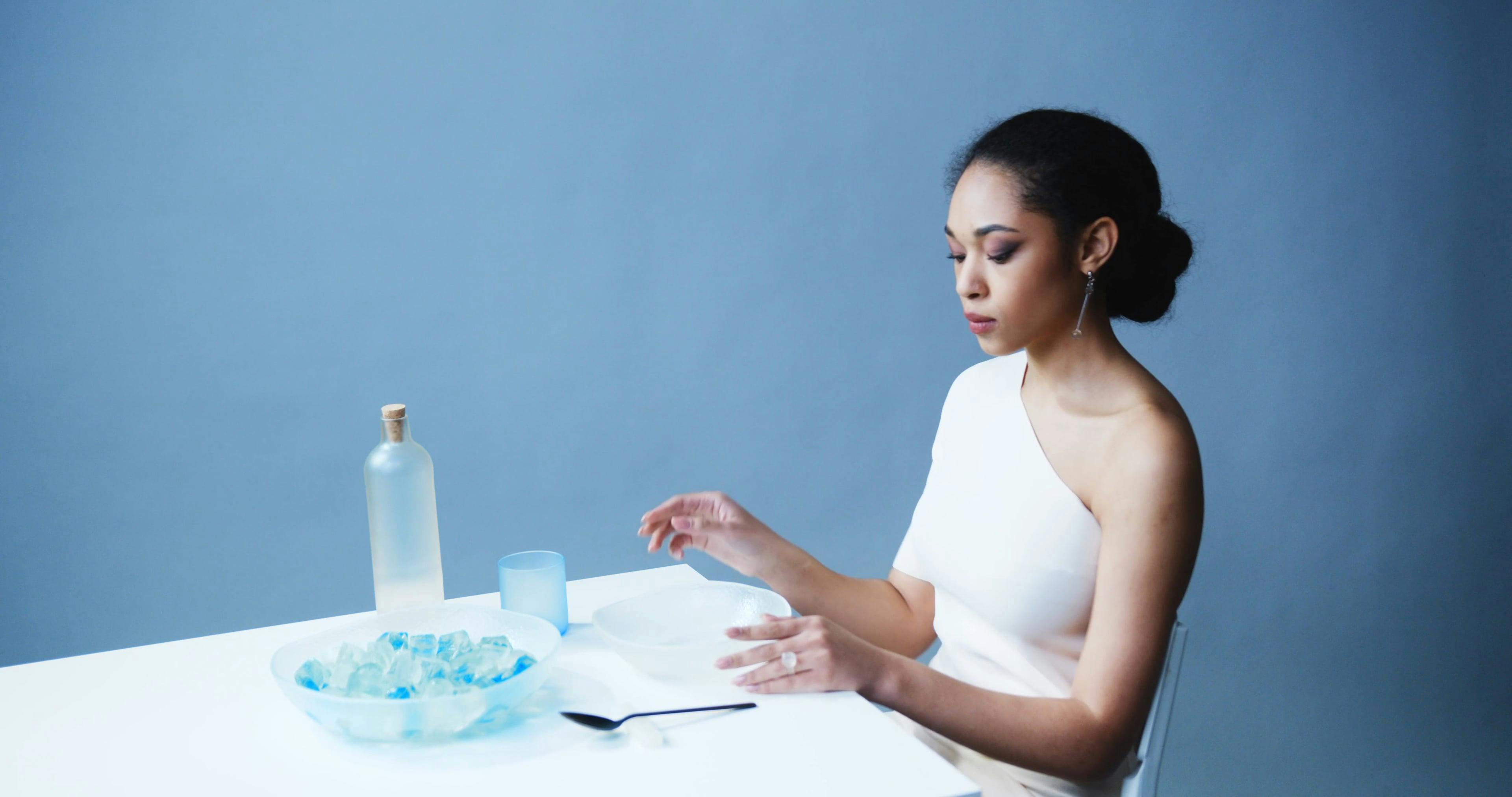 Woman Putting Ice Cubes in a Bowl Free Stock Video Footage, Royalty ...