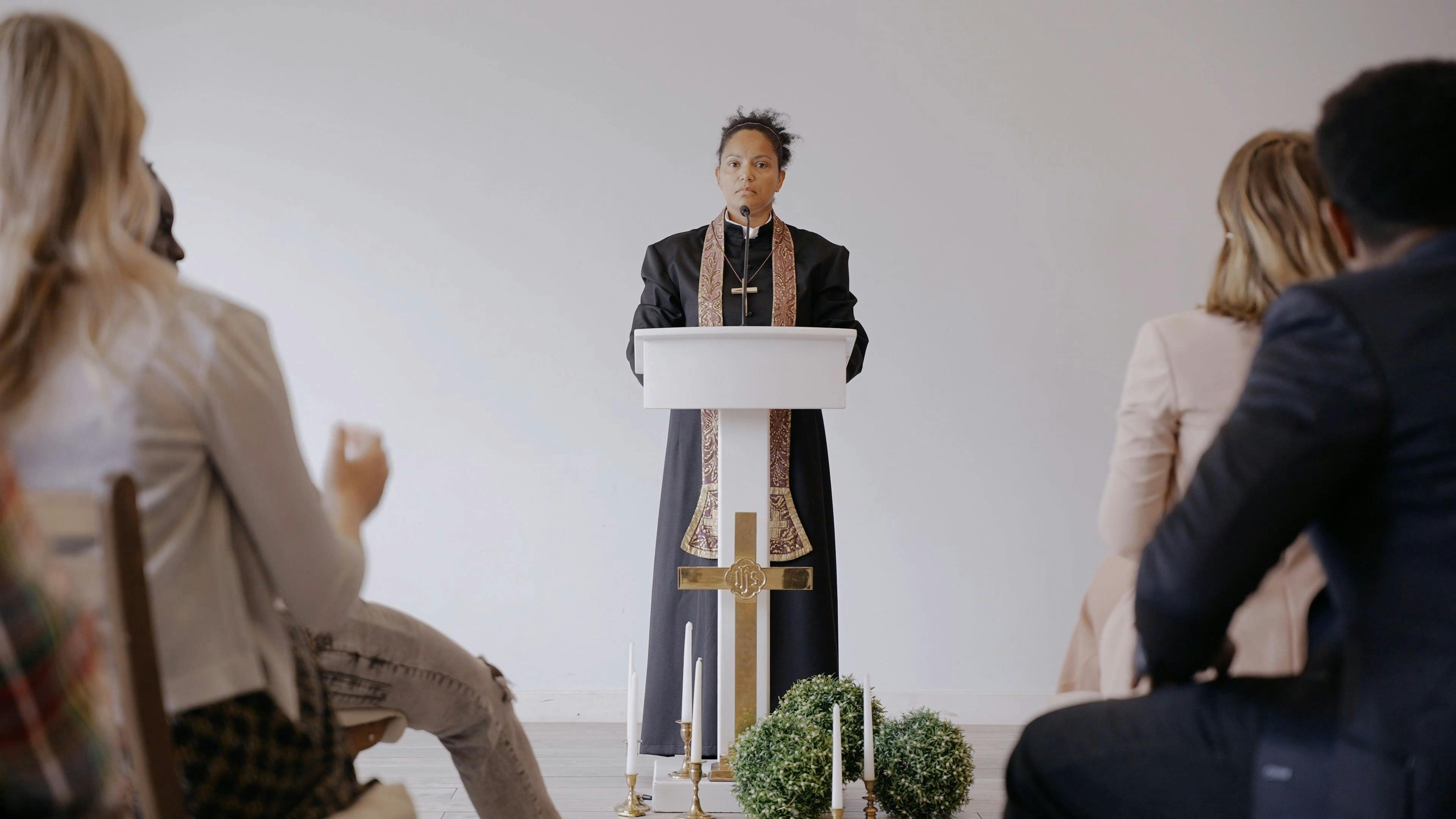 A Female Pastor Speaking at a Ceremony Free Stock Video Footage ...