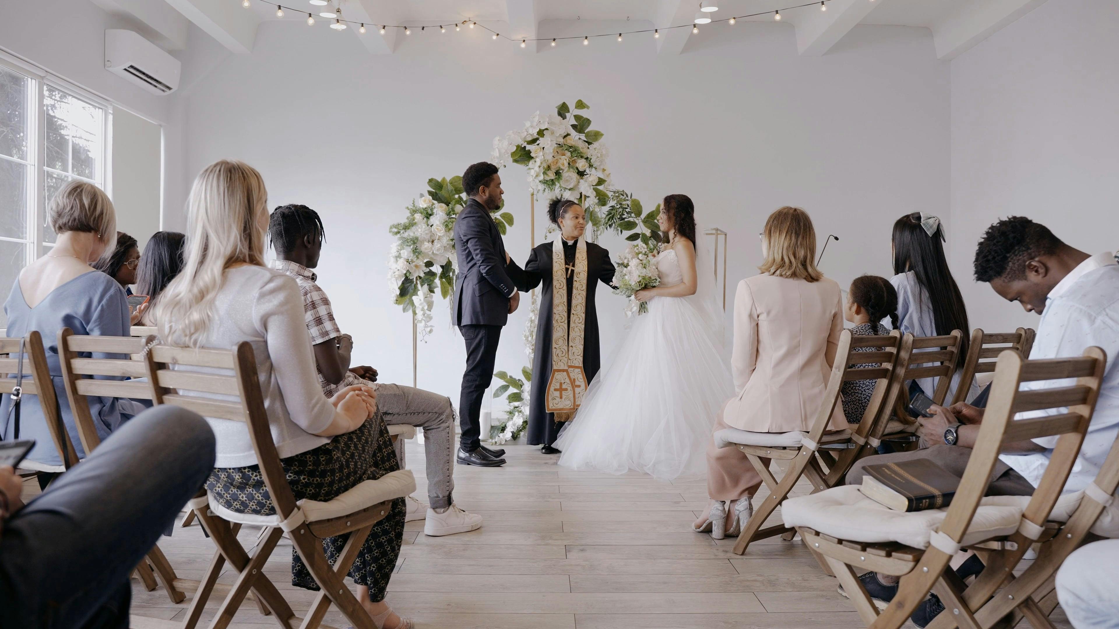 A Woman Pastor Officiating a Wedding Free Stock Video Footage, Royalty ...