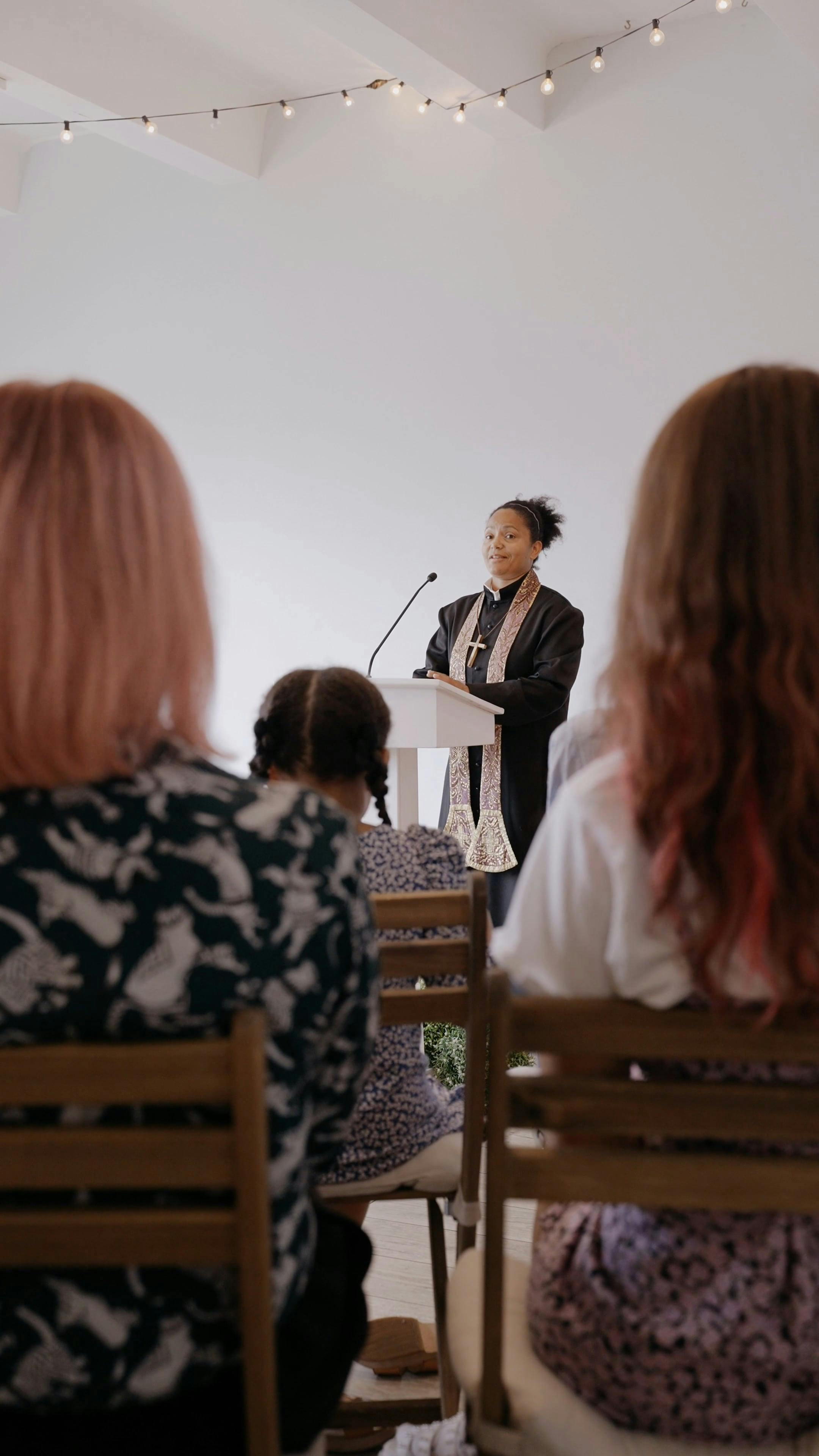 Pastor Talking to Parishioners while Standing on Podium Free Stock ...