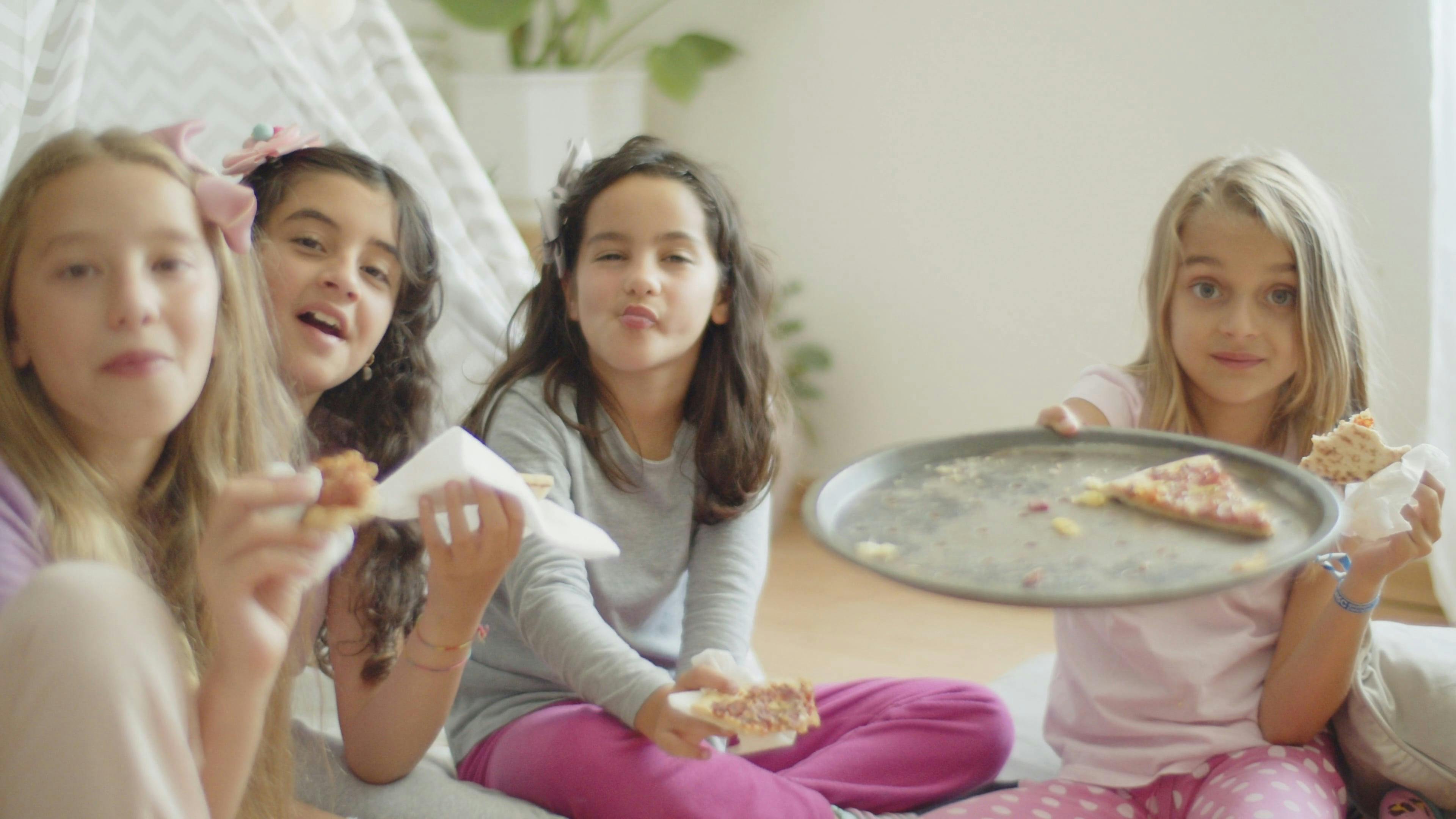 Little Girls Offering Pizza Free Stock Video Footage, Royalty-Free 4K ...