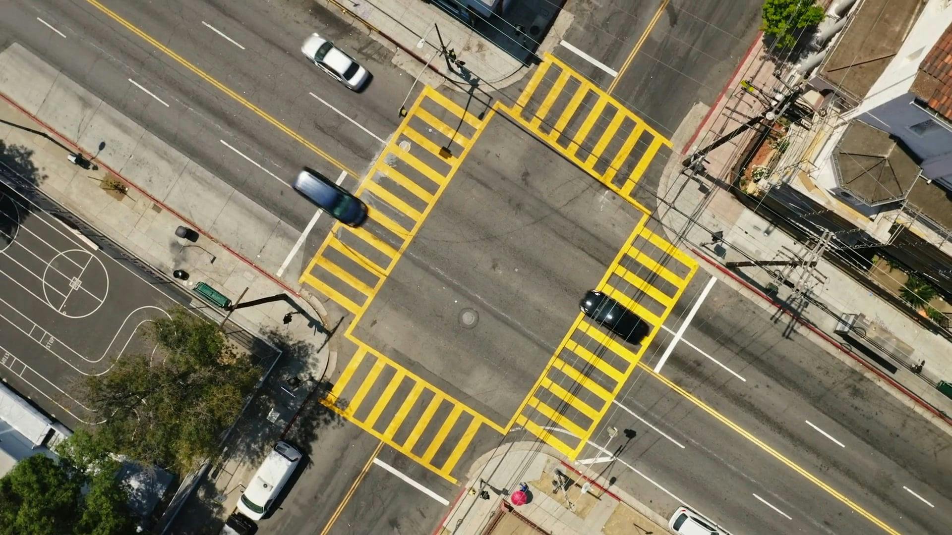 Bird's-eye View of an Intersection · Free Stock Video