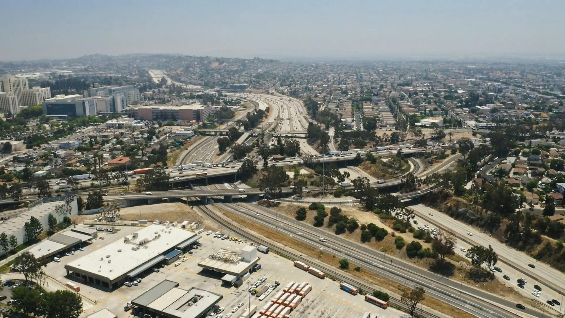 Drone Footage of a Road System in Los Angeles Free Stock Video Footage ...