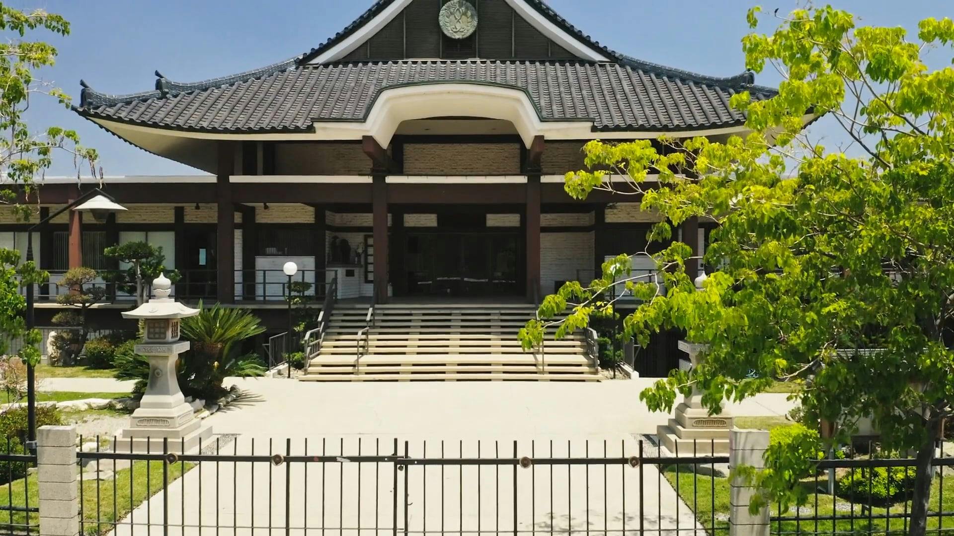 Drone Footage of Los Angeles Hompa Hongwanji Buddhist Temple Free Stock ...