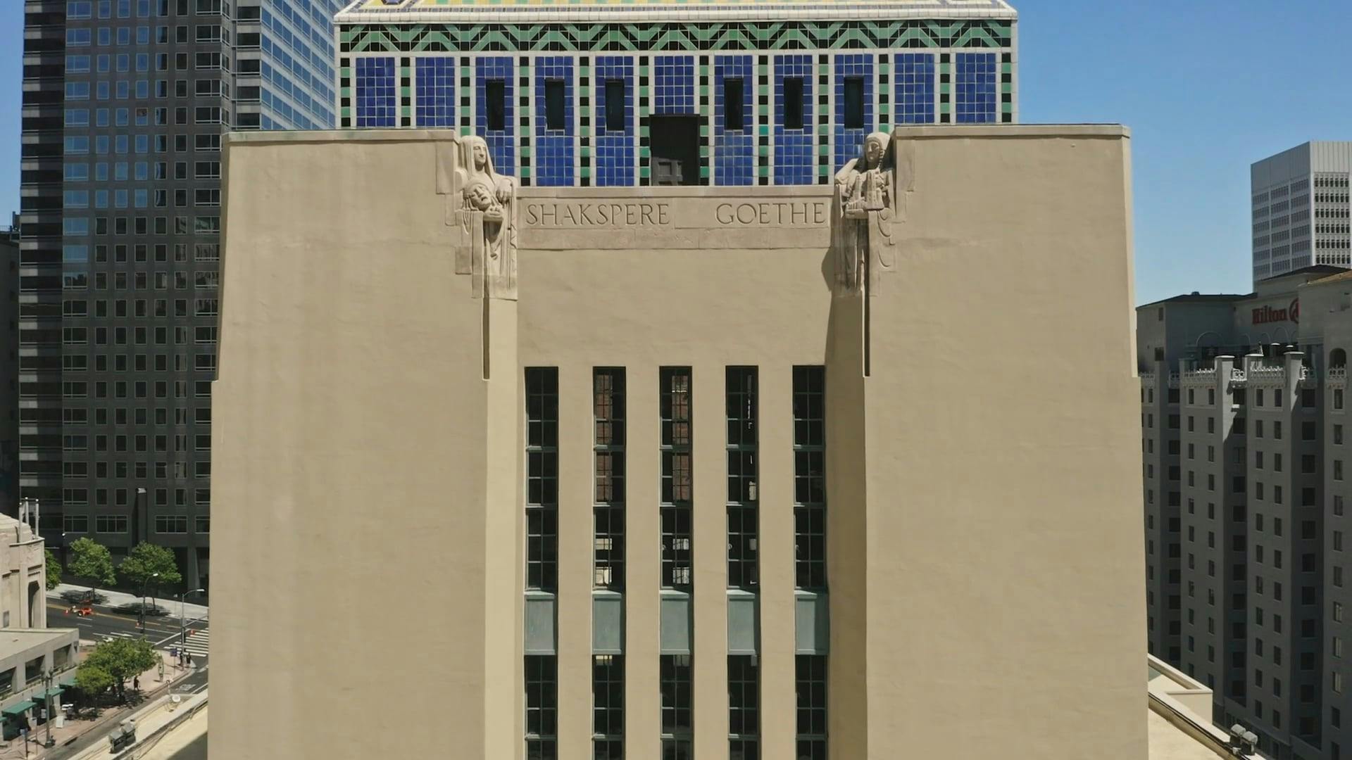 Exterior of Los Angeles Central Library Free Stock Video Footage ...