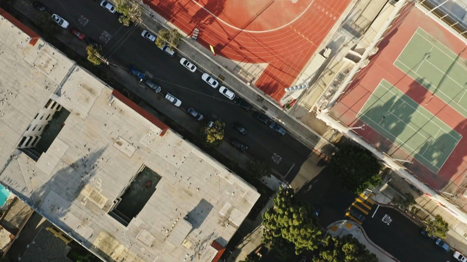 Birds Eye View of a Football Field · Free Stock Video