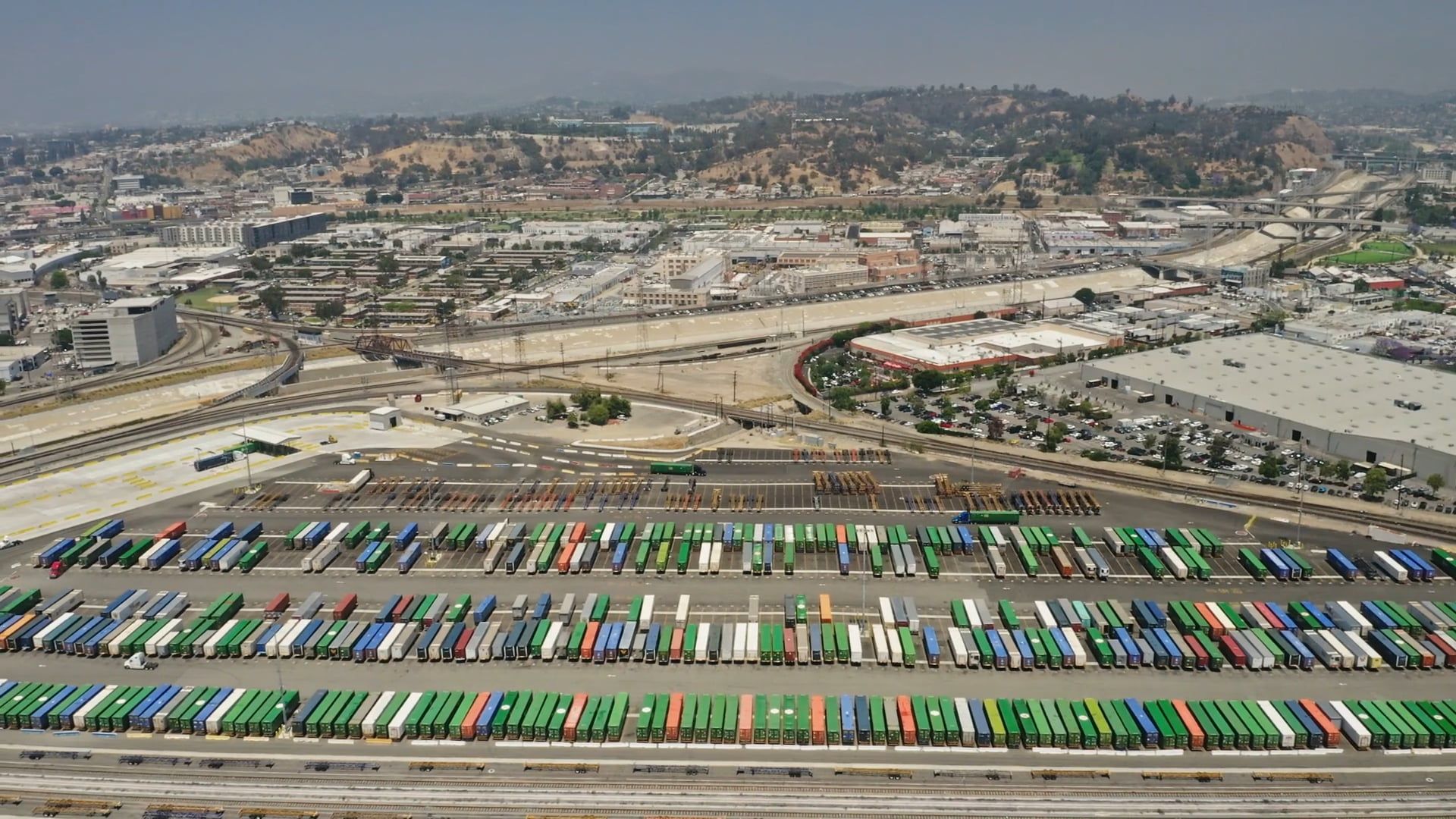 Drone Footage Of Cargo Trains Depot Free Stock Video Footage, Royalty ...