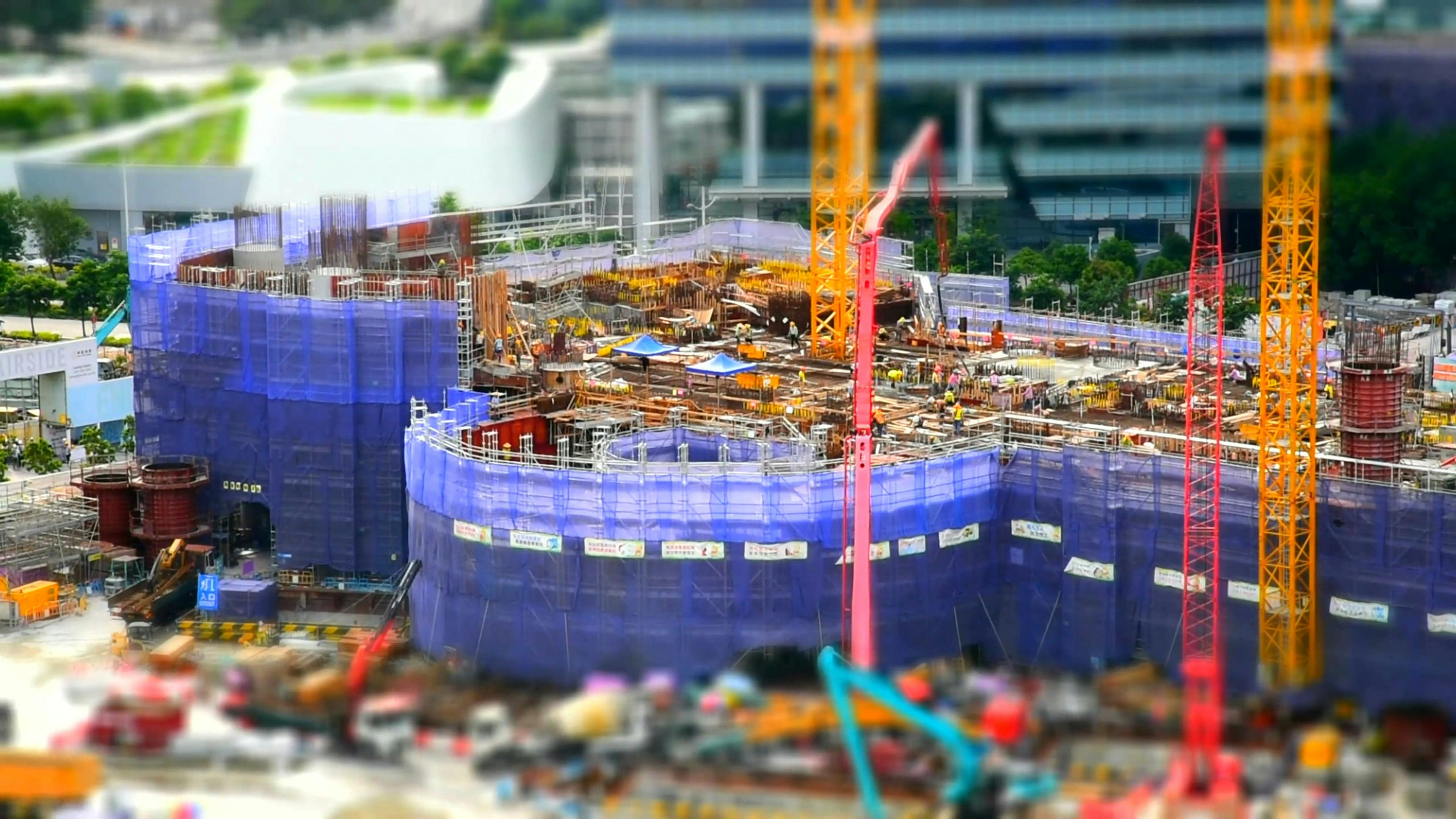 Aerial View of Large Construction Site Free Stock Video Footage ...