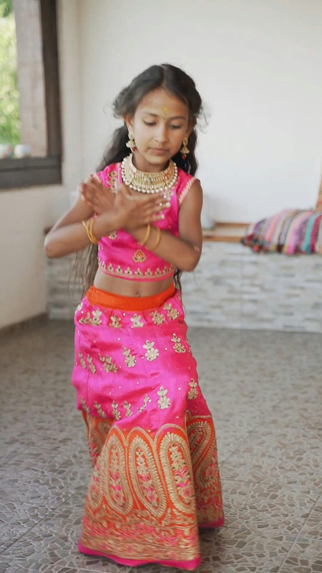A Young Girl Wearing Diwali Costume Free Stock Video Footage, Royalty ...